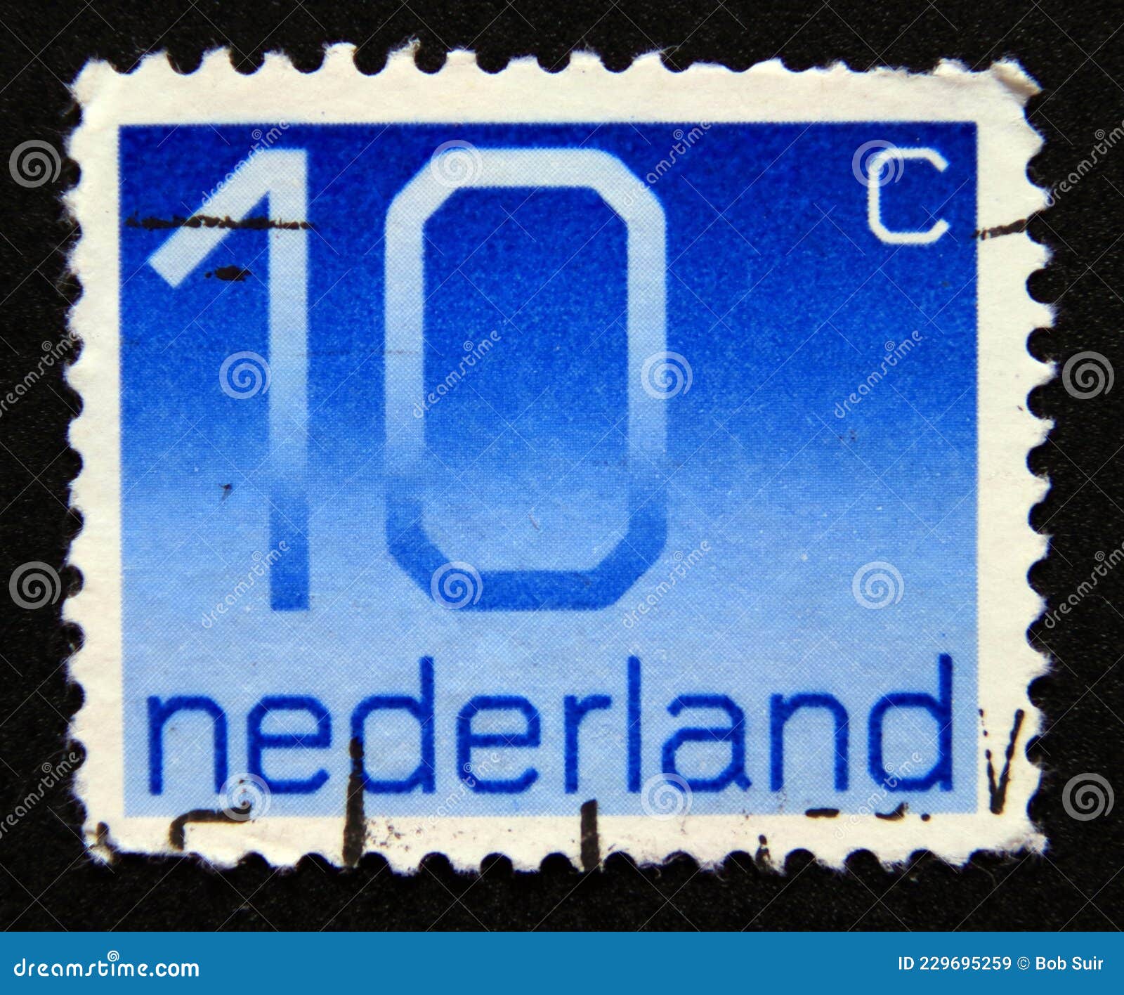 Postage Stamp Netherlands, 1976. Numeral 10 Type Crouwel Editorial ...