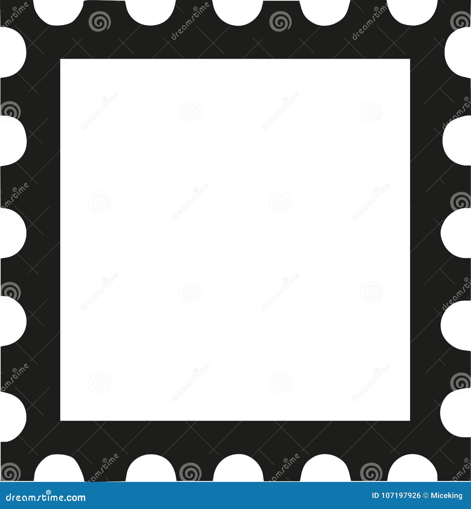 Postage Stamp with Perforated Border Stock Vector - Illustration of ...