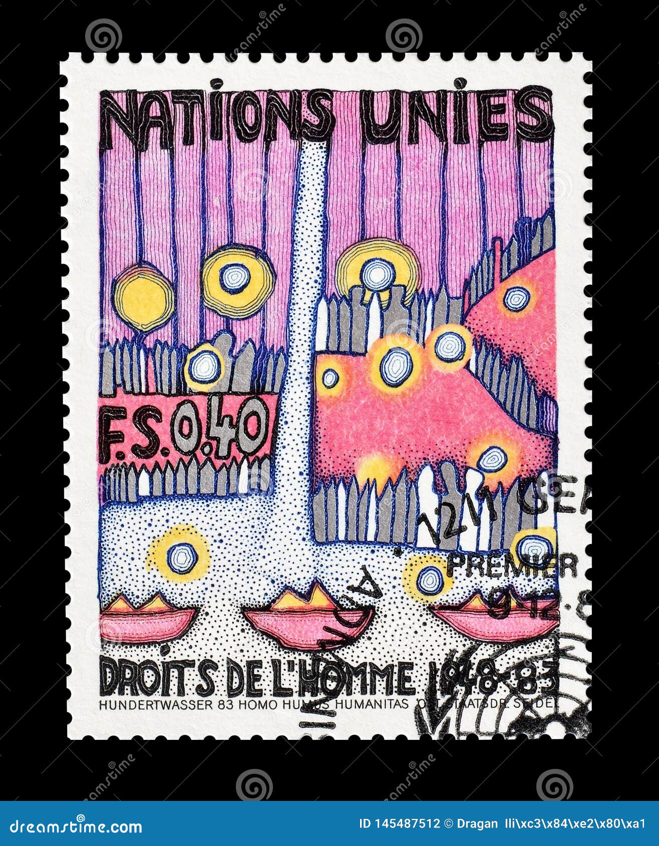 Postage Stamp Printed by United Nations Editorial Photography - Image ...
