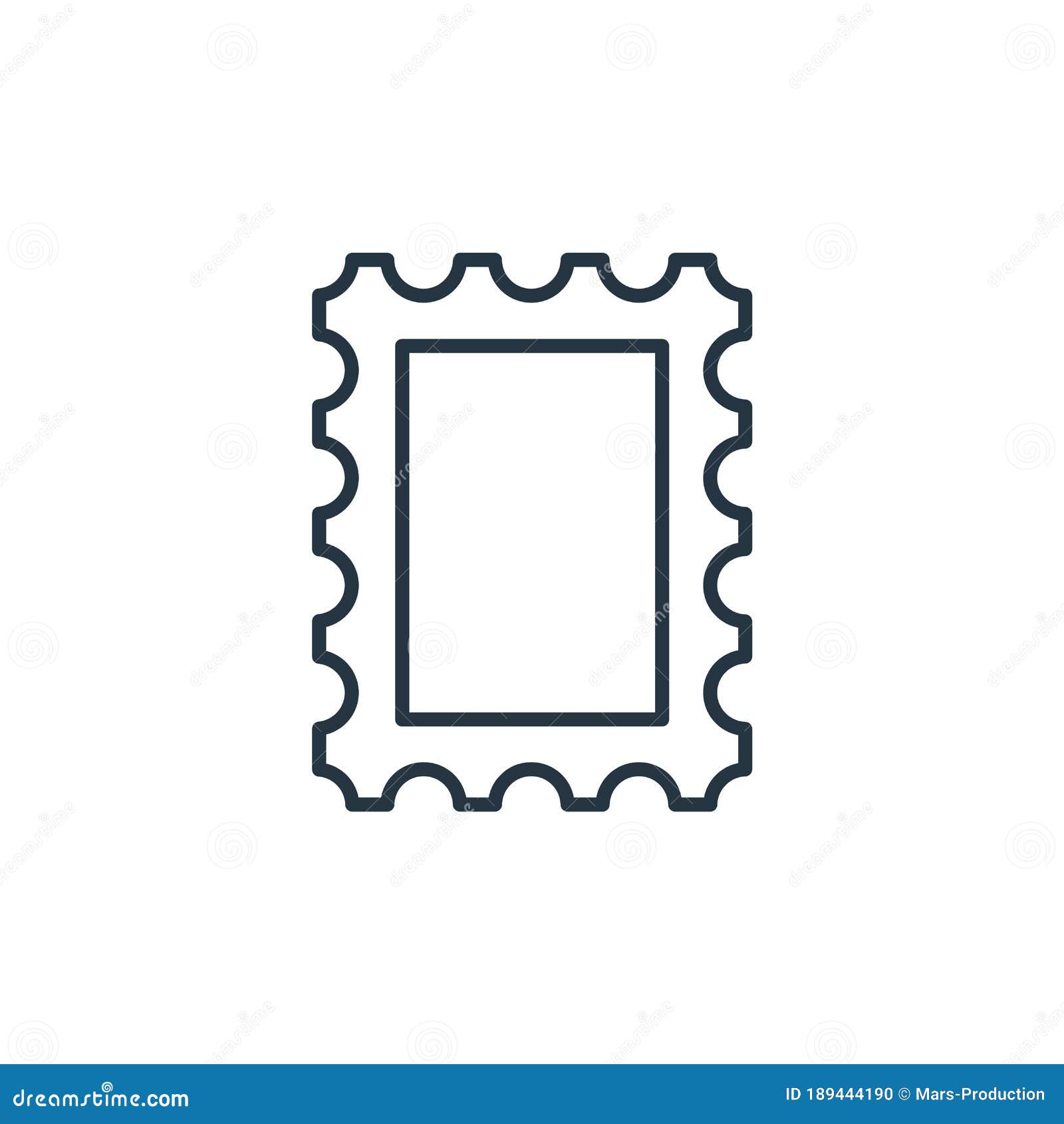 Postage Stamp Vector Icon Isolated On White Background. Outline, Thin ...