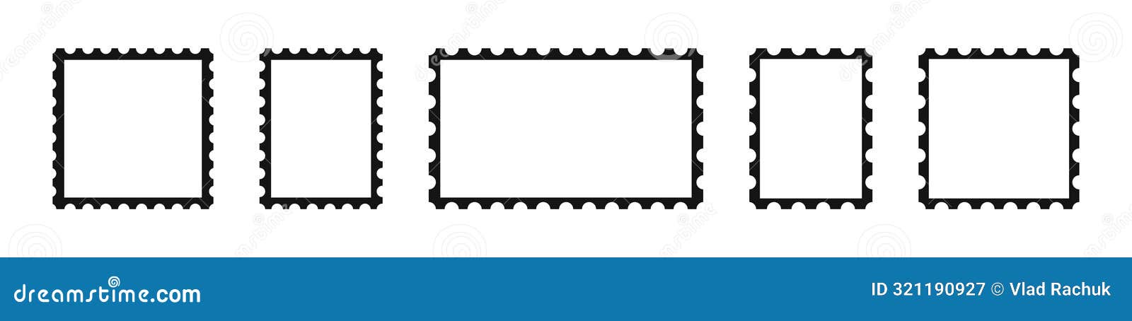 Postage Stamp Vector Icons. Postage Stamp Set. Mockup Postage Stamps ...
