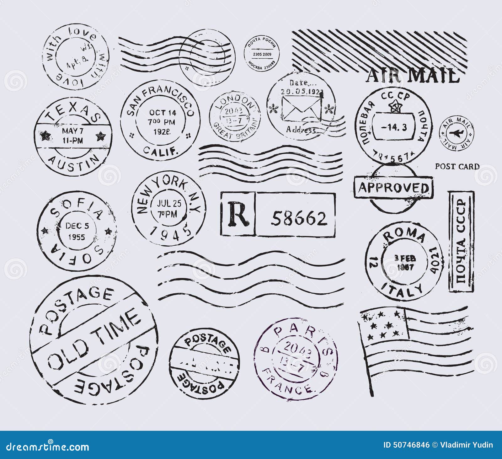 Postage Stamp Outline [vector] | CartoonDealer.com #4447534