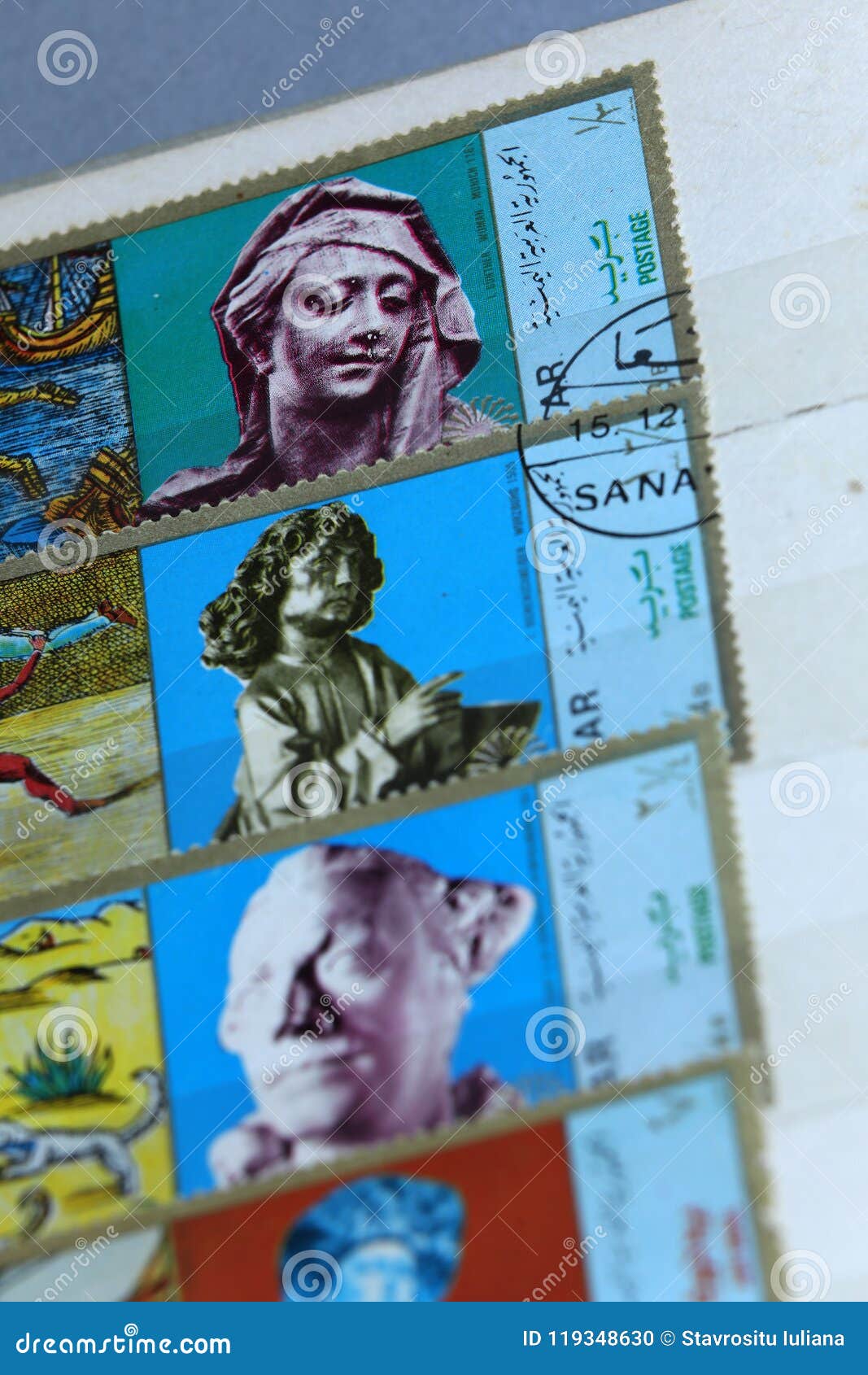 Postage Stamps, Ancient Art Editorial Image - Image of collection, post ...