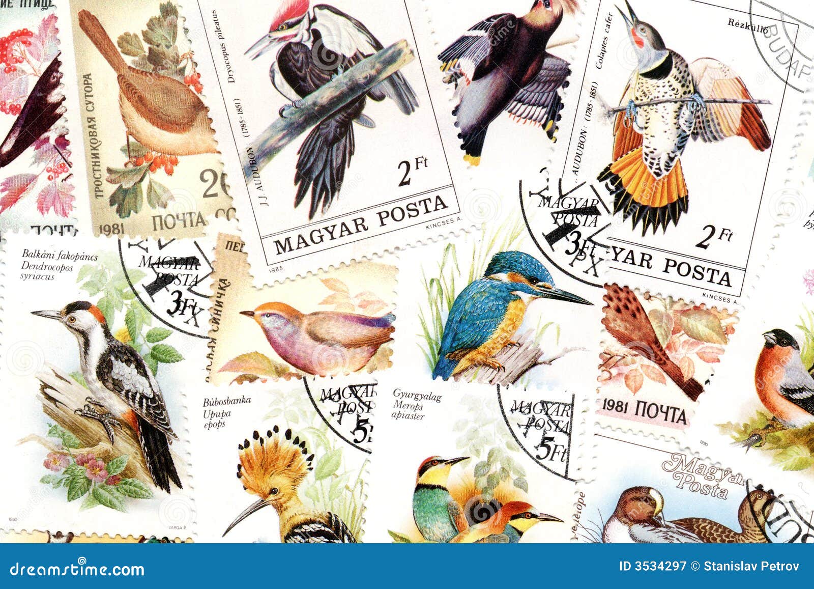 Postage stamps:Birds theme editorial photography. Image of retro - 3534297