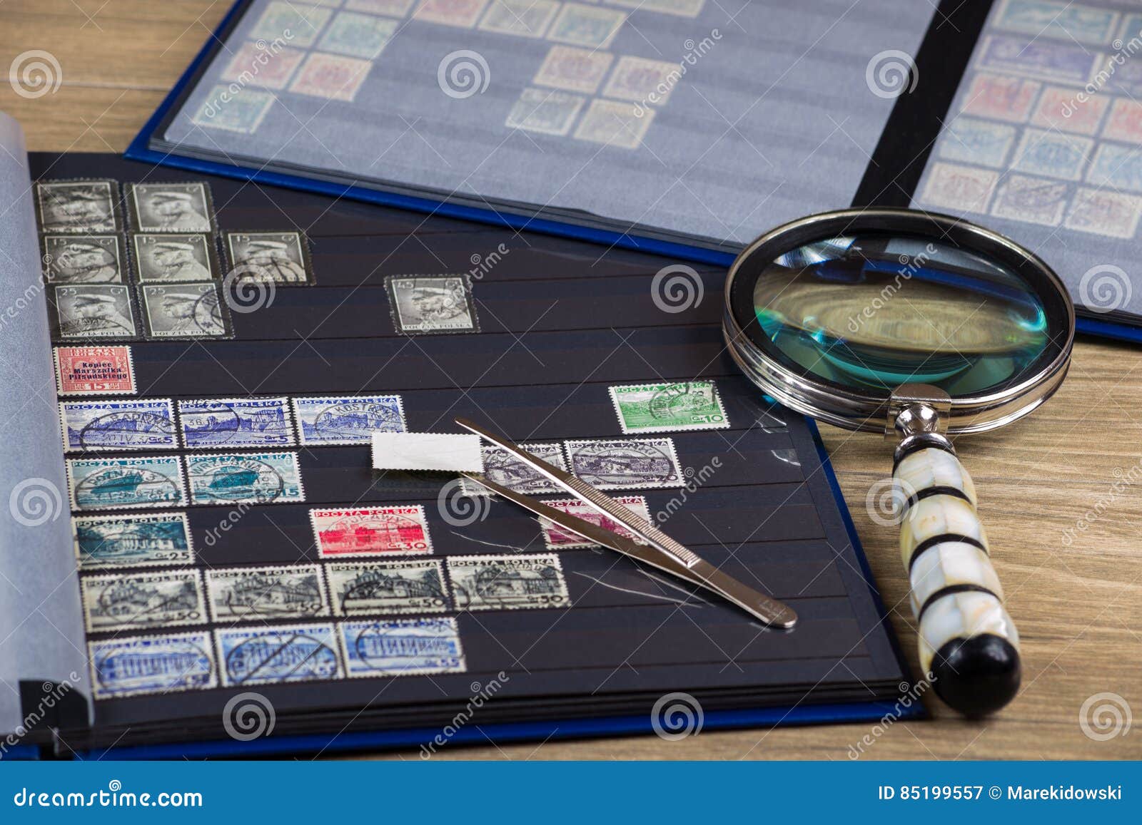 Postage stamps collection editorial photography. Image of tweezers ...