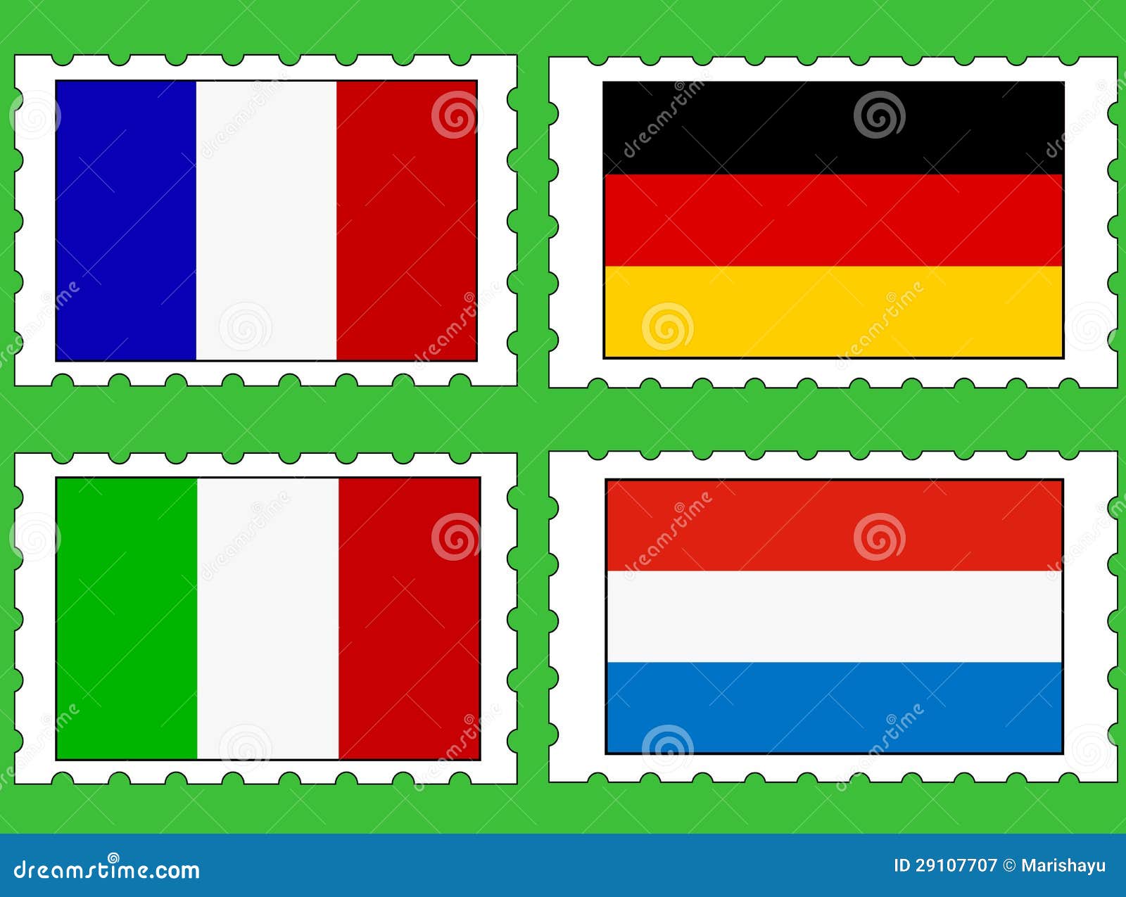 Postage stamps with flags stock vector. Illustration of italy - 29107707