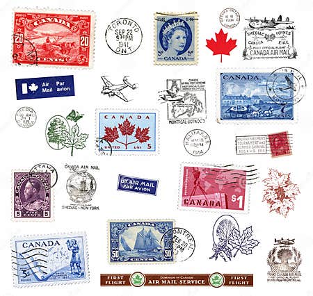Postage Stamps and Labels from Canada Editorial Image - Image of post ...