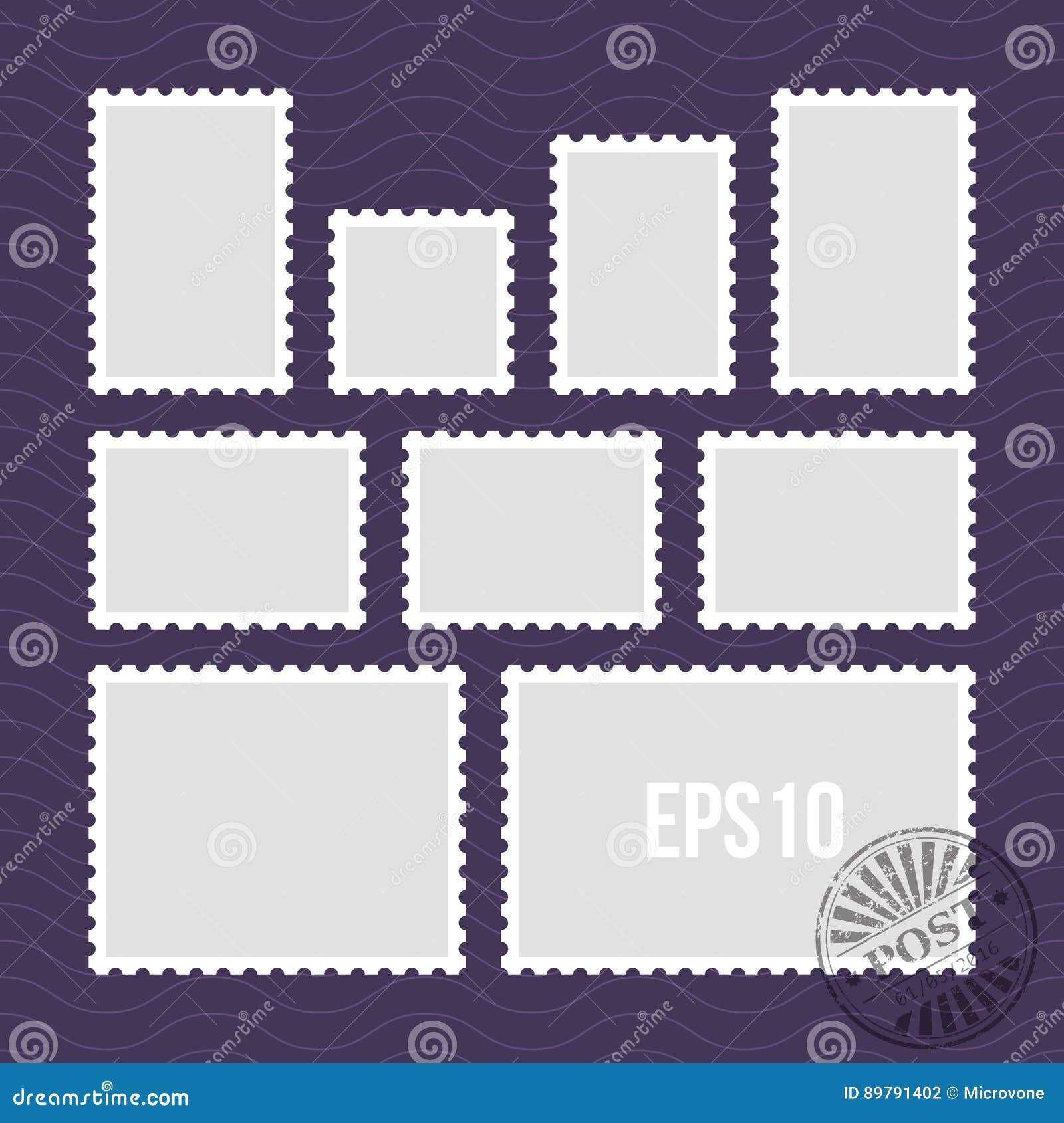 Postage Stamp With Map Of USA In Colors Of Flag Cartoon Vector ...