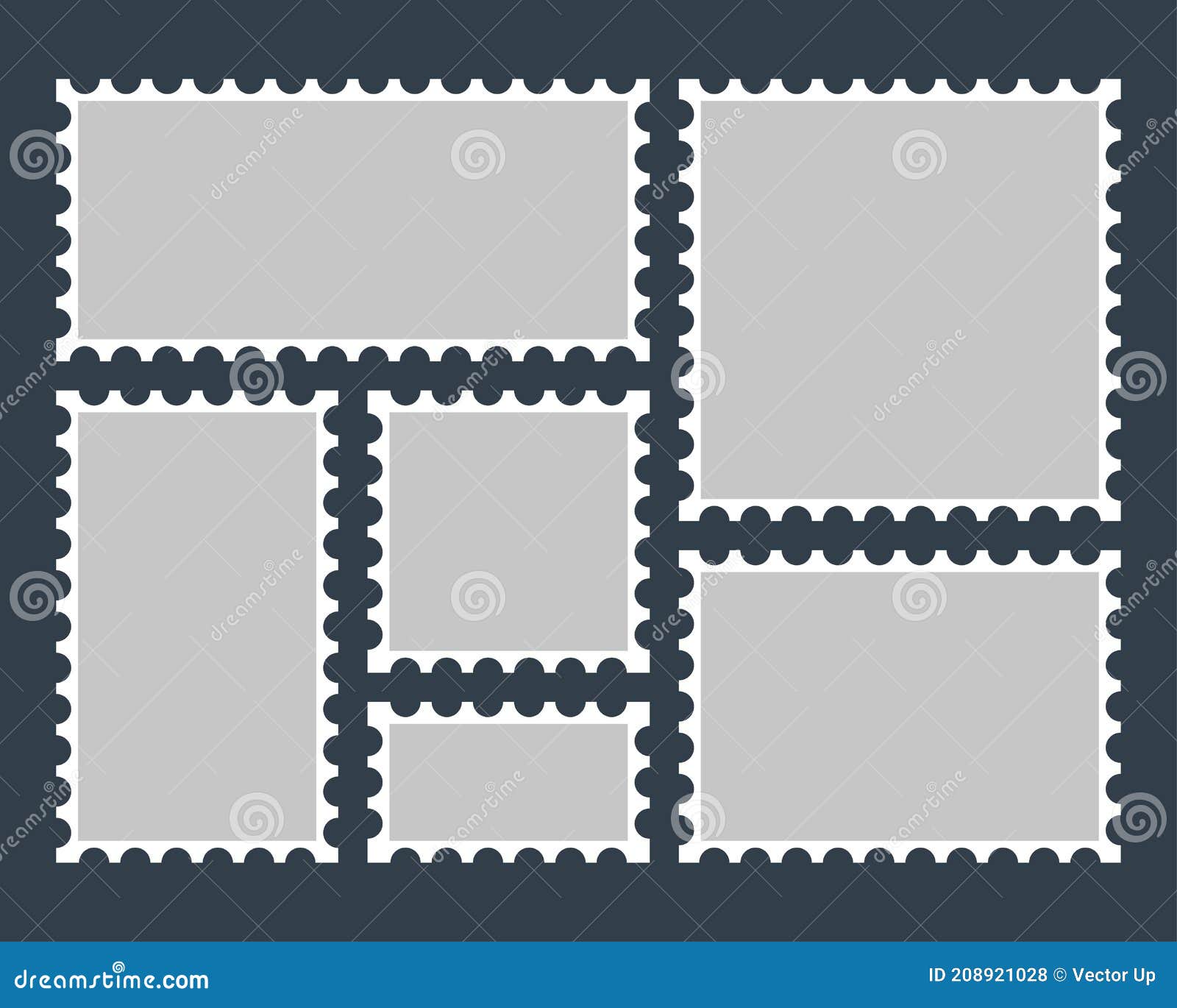 Postage Stamps Template. Blank Rectangle and Square Postage Stamps ...