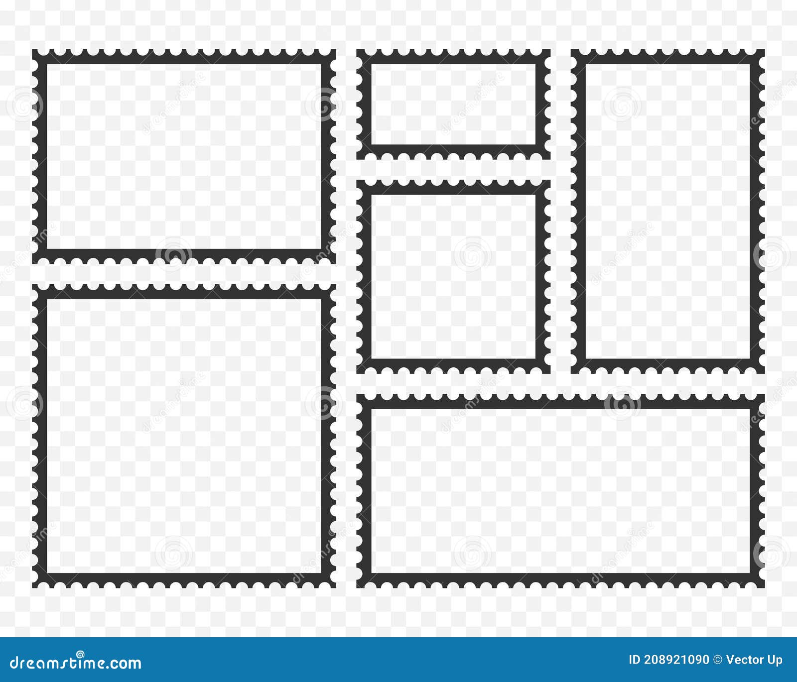 Postage Stamps Template. Blank Rectangle and Square Postage Stamps ...