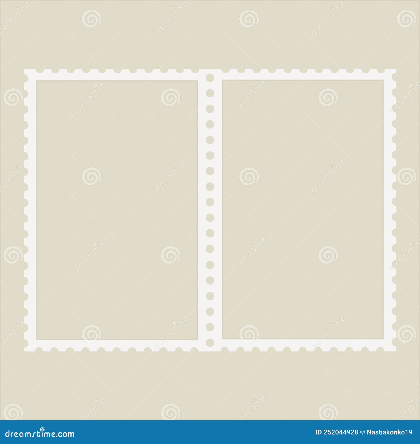 Postage Stamps Template. Blank Rectangle Postage Stamps Stock Vector ...