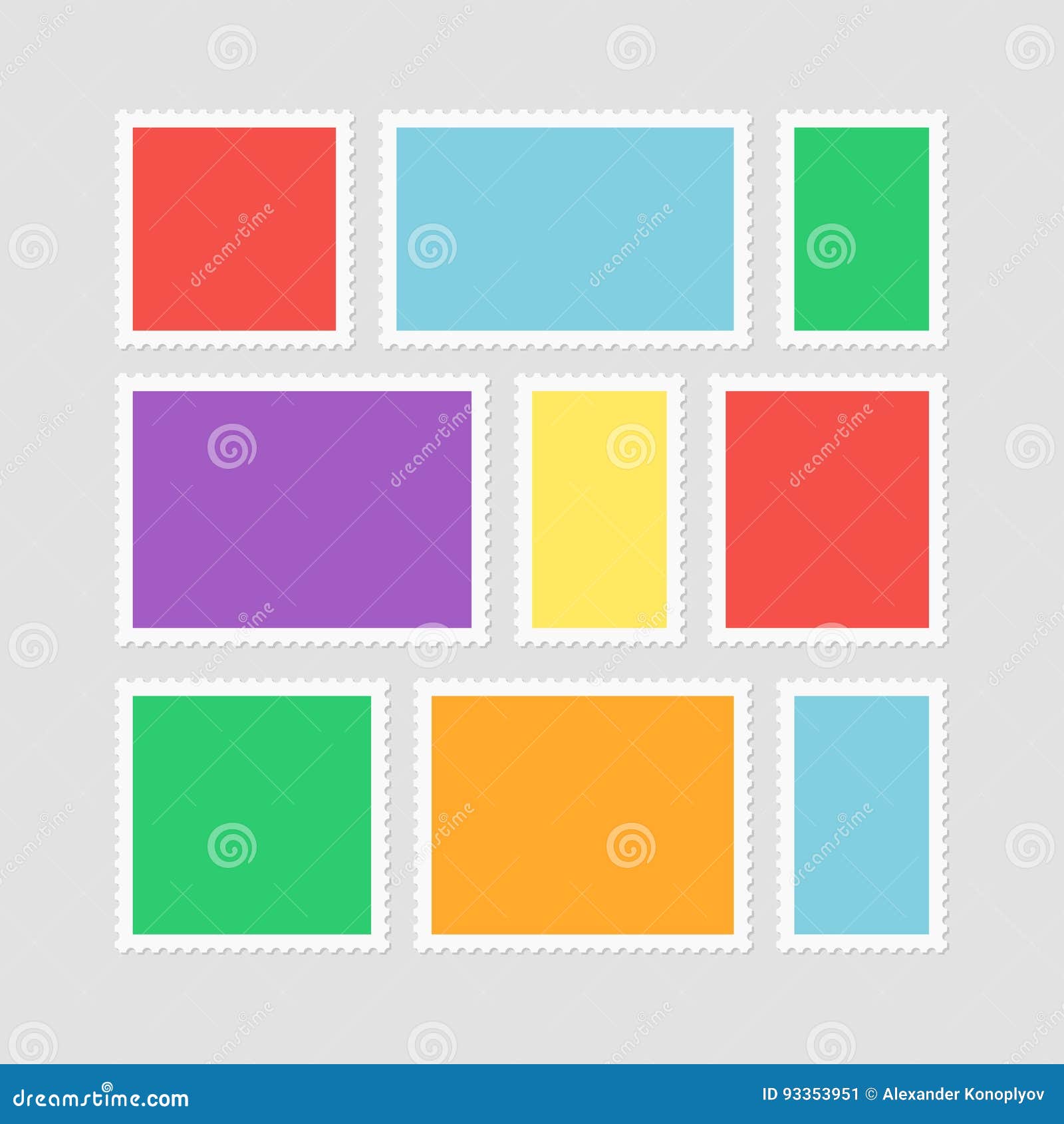 Postage stamps vector set stock vector. Illustration of isolated - 93353951