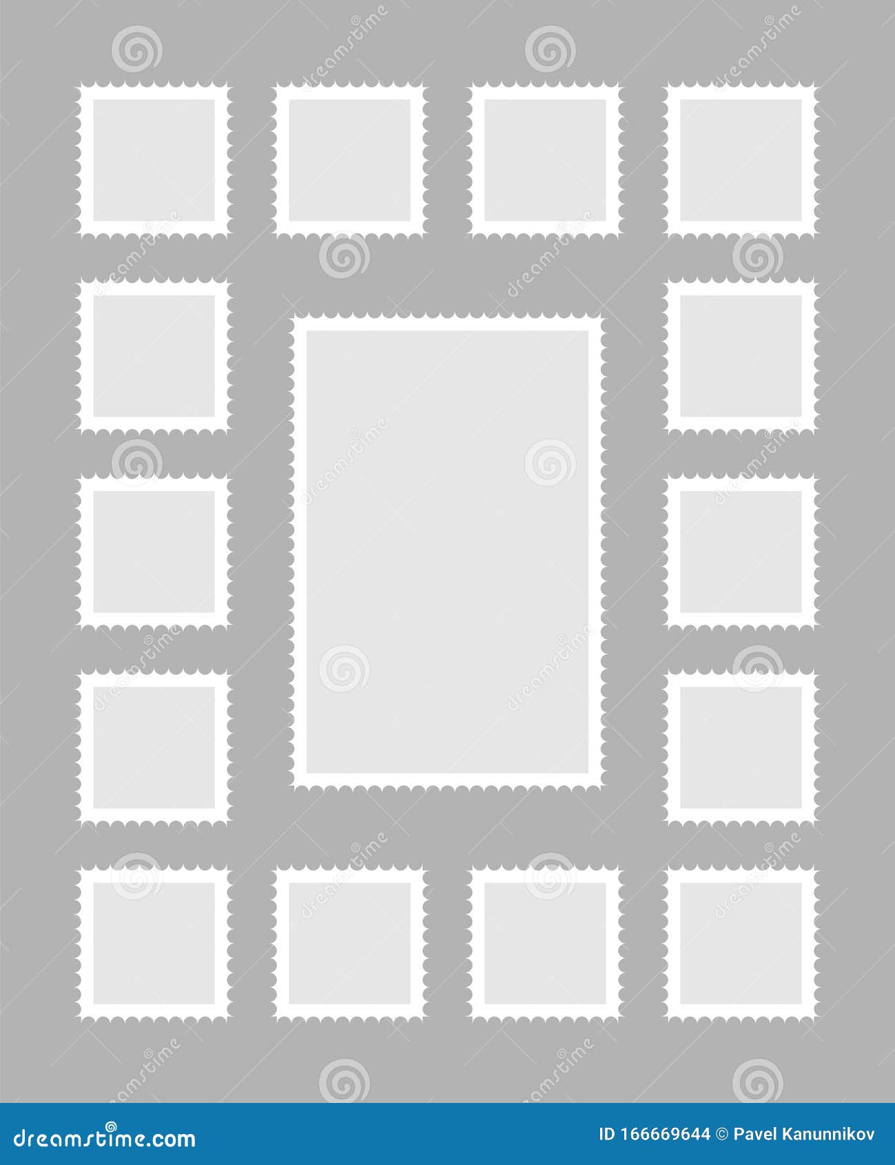 Postage Stamps Vector Vintage Border Post Mail. Postmark Perforated ...