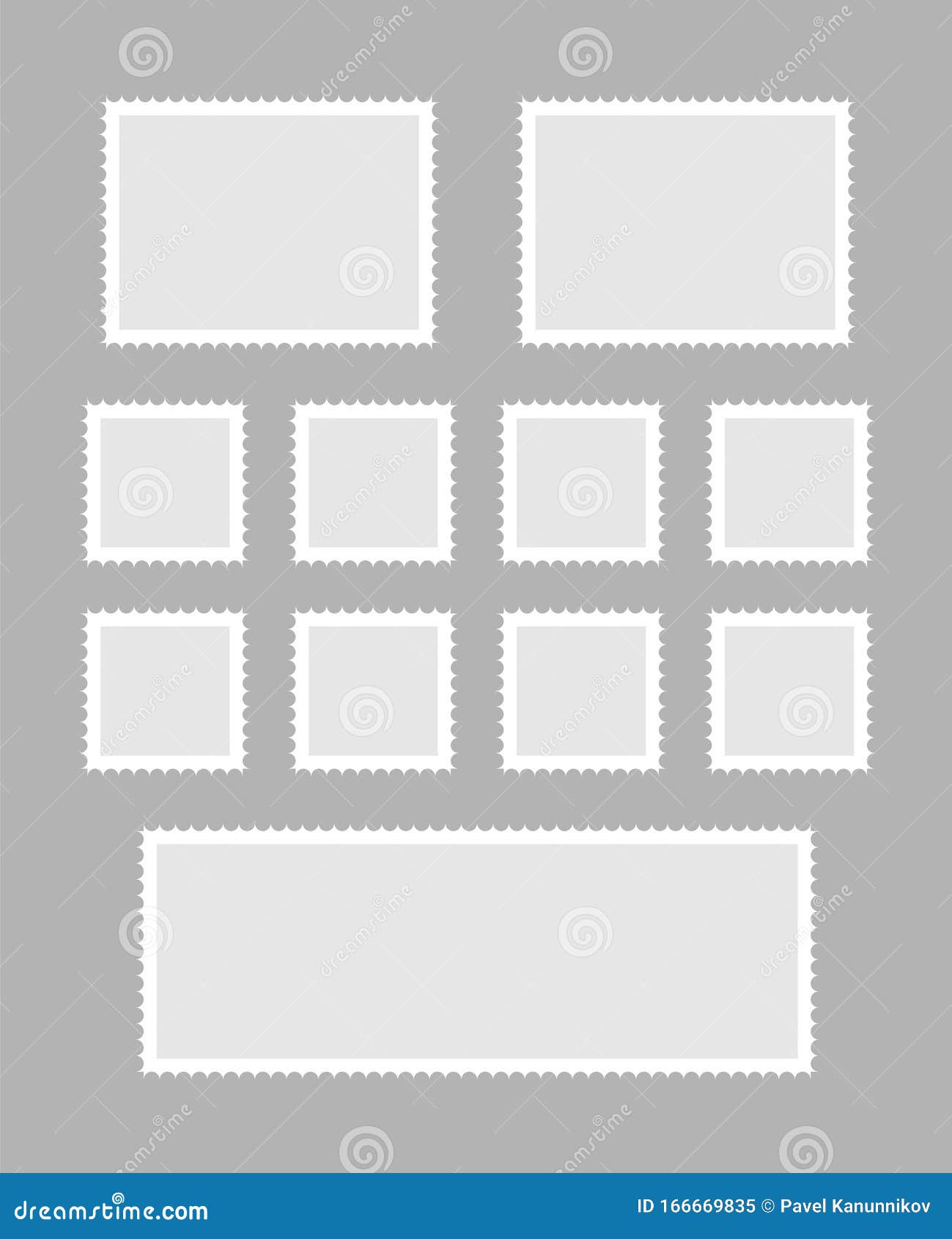 Postage Stamps Vector Vintage Border Post Mail. Postmark Perforated ...