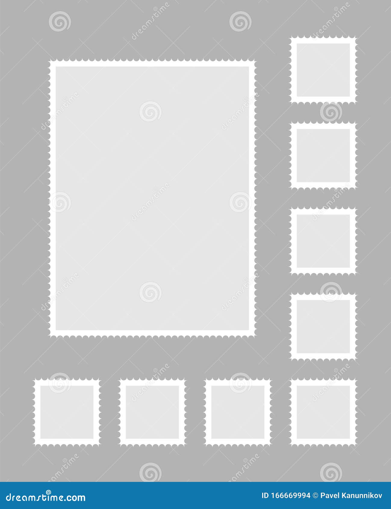 Postage Stamps Vector Vintage Border Post Mail. Postmark Perforated ...