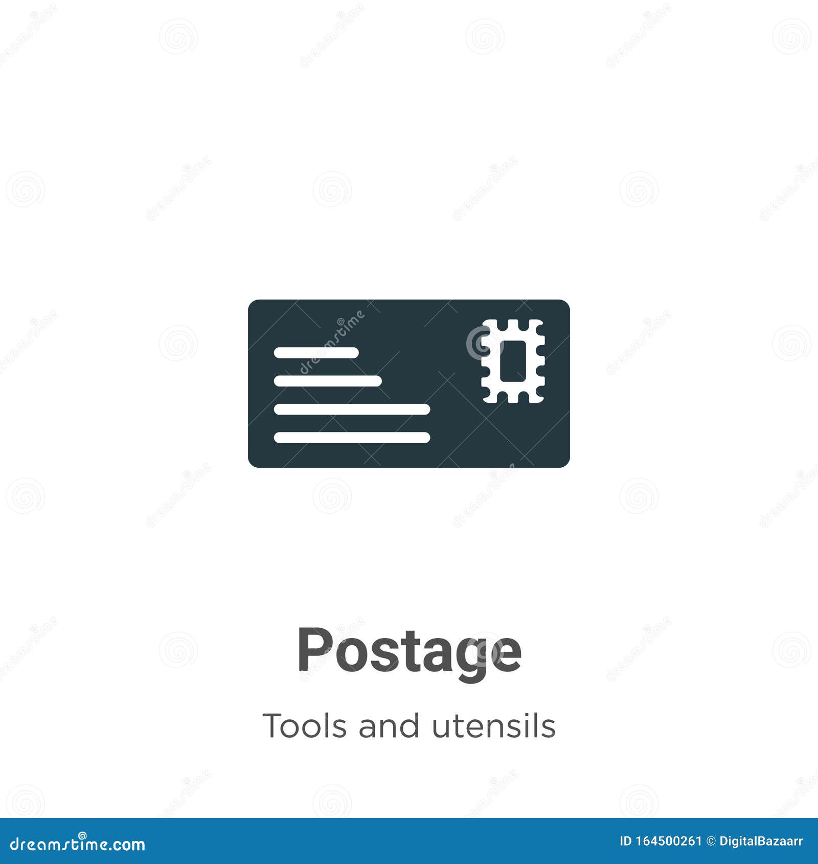 Postage Vector Icon on White Background. Flat Vector Postage Icon ...