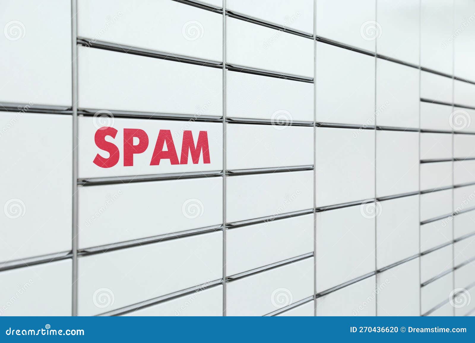 Postal Box with Word Spam on Parcel Locker. Space for Text Stock Photo ...