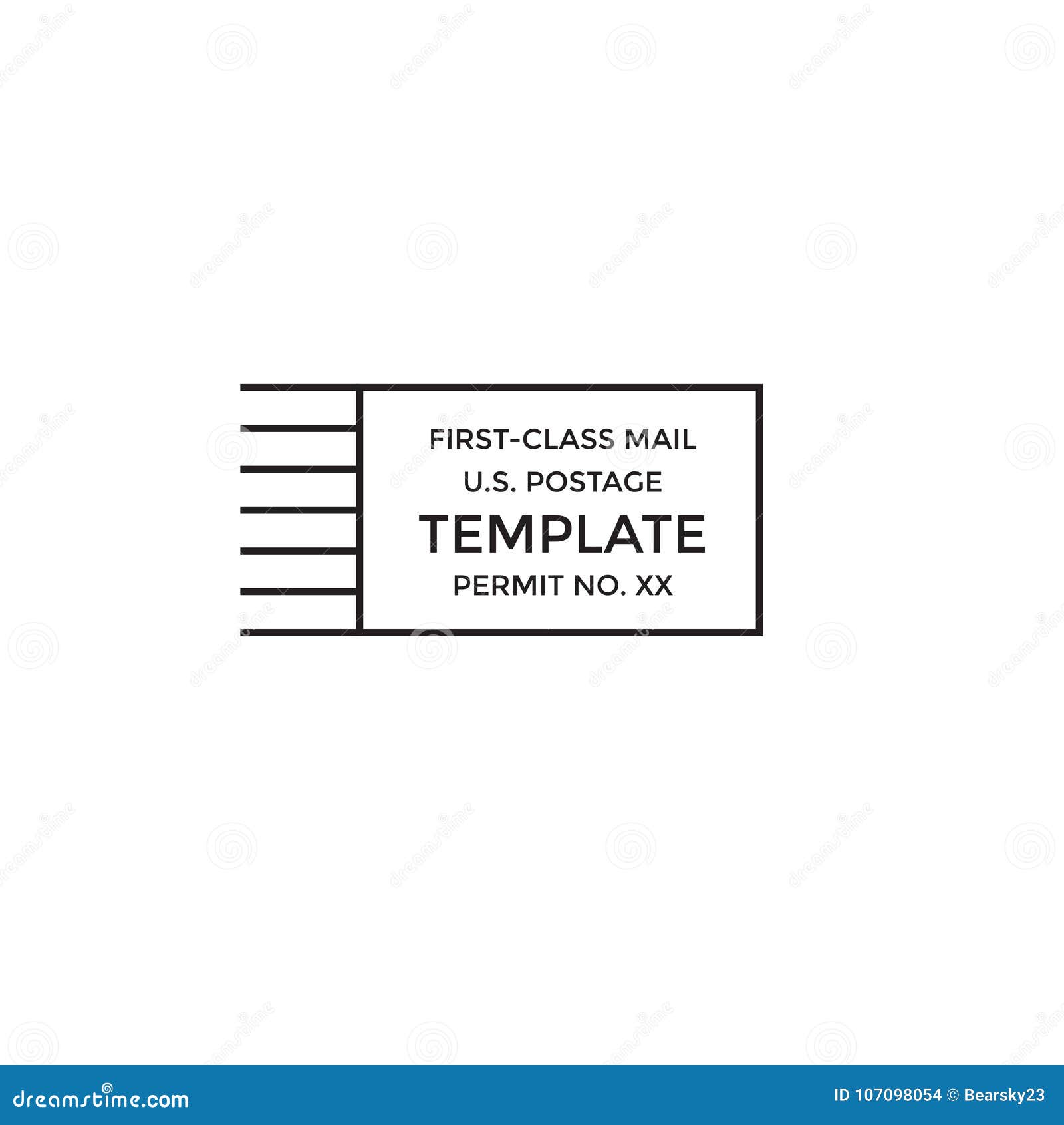 Postal Cancellation First Class Mail Postage Paid Mark Cartoon Vector ...