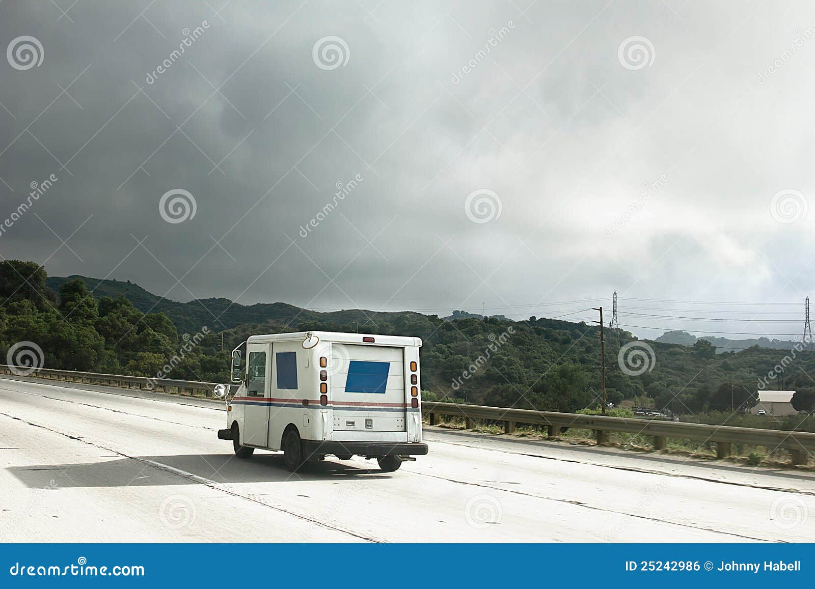 Postal Car on the Highway stock photo. Image of government - 25242986