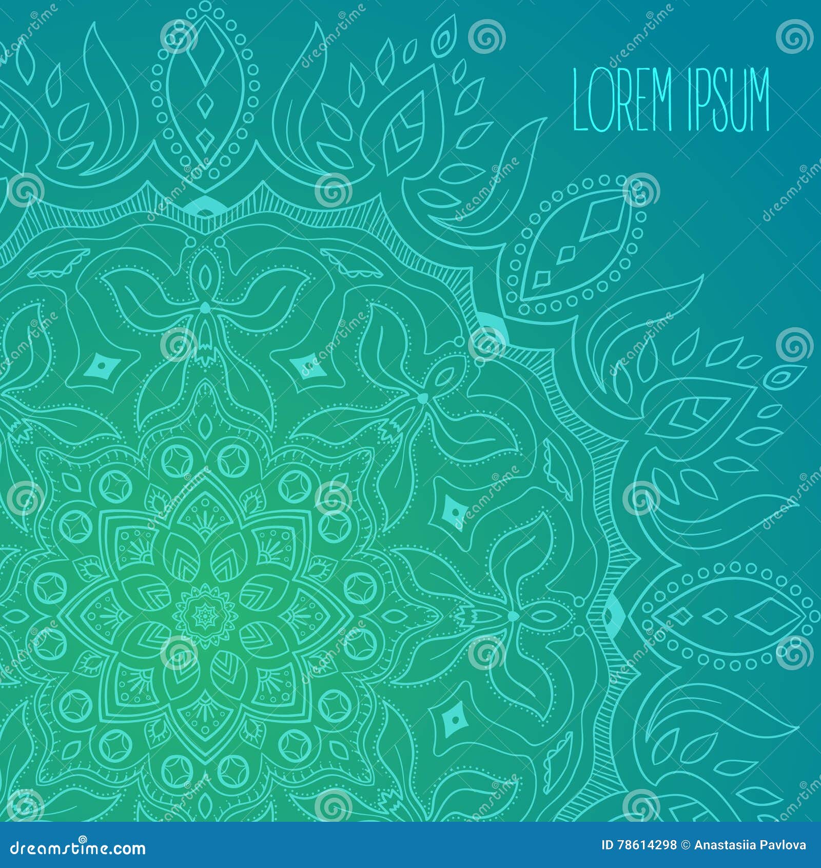 Postal De La Mandala De La Turquesa Ilustración del Vector ...