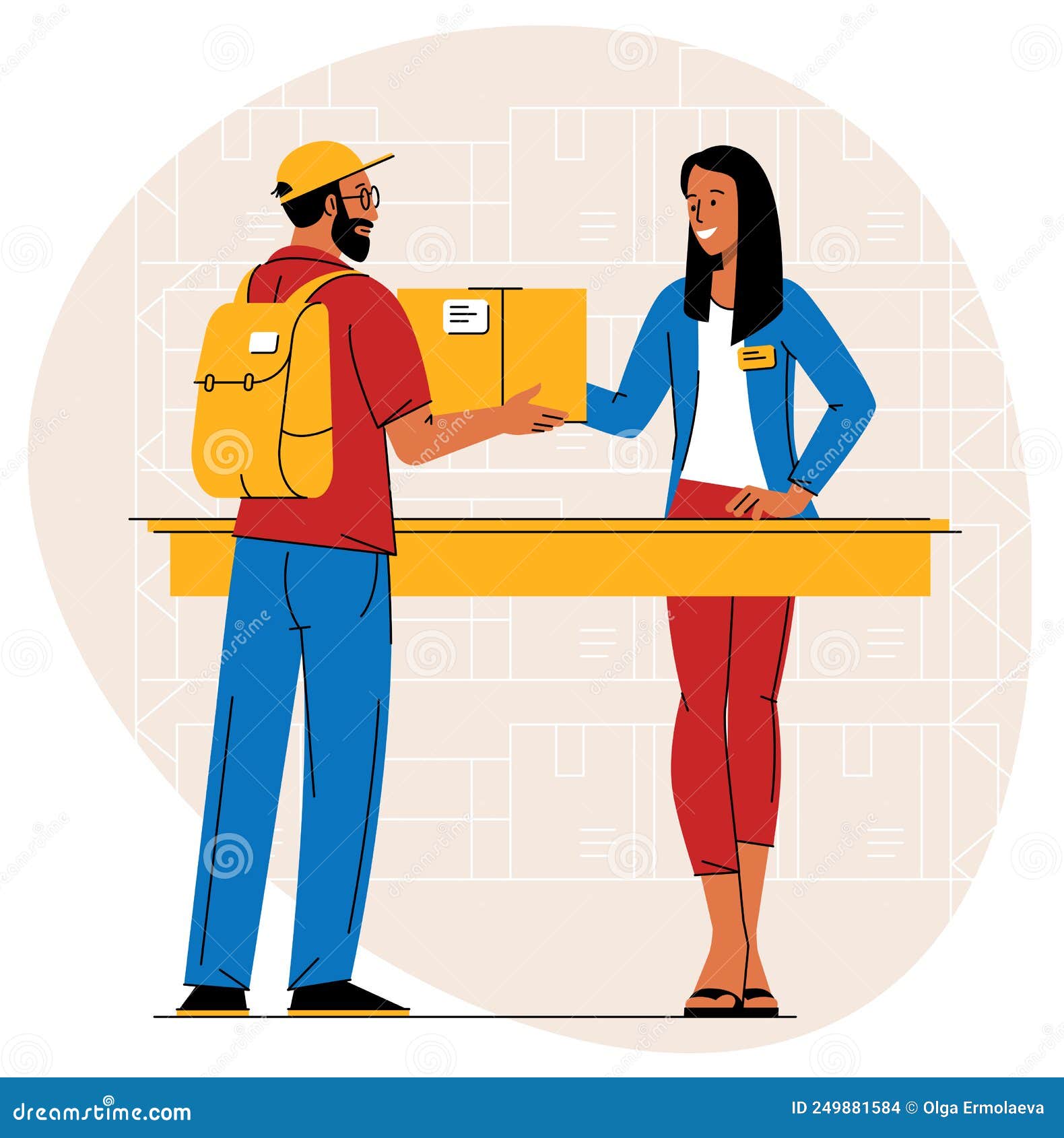 Postal Delivery Service Cartoon Vector Icons Set | CartoonDealer.com ...