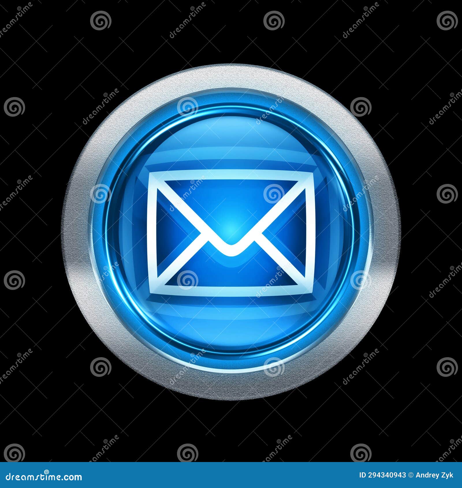 Postal Envelope Icon Blue with Stock Illustration - Illustration of ...