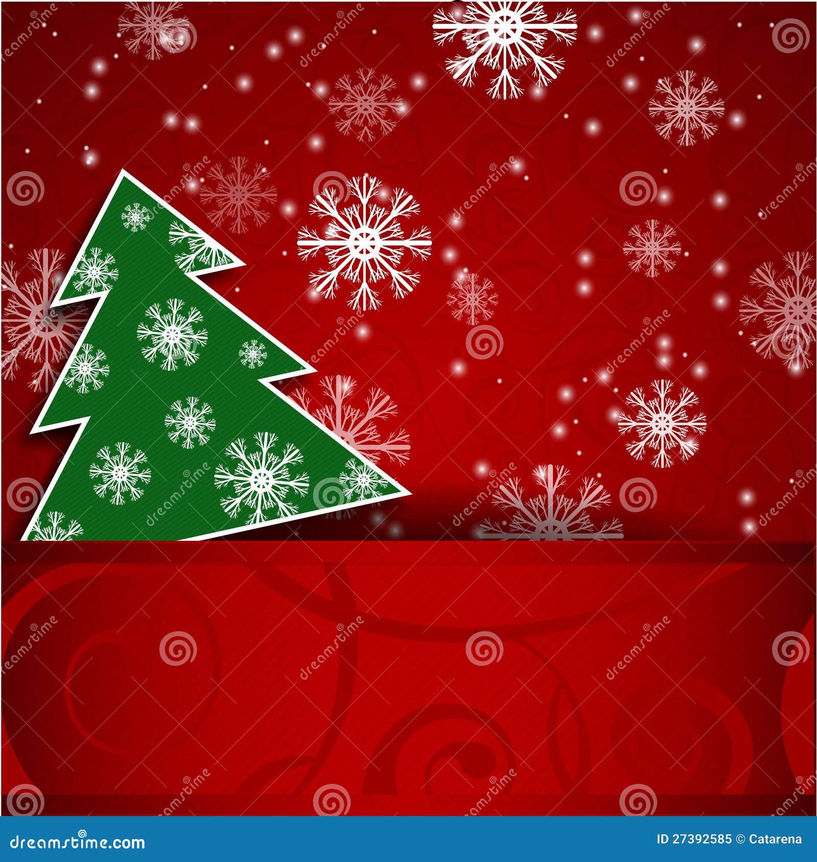 Postal Horizontal Del árbol De Navidad Ilustración del Vector ...