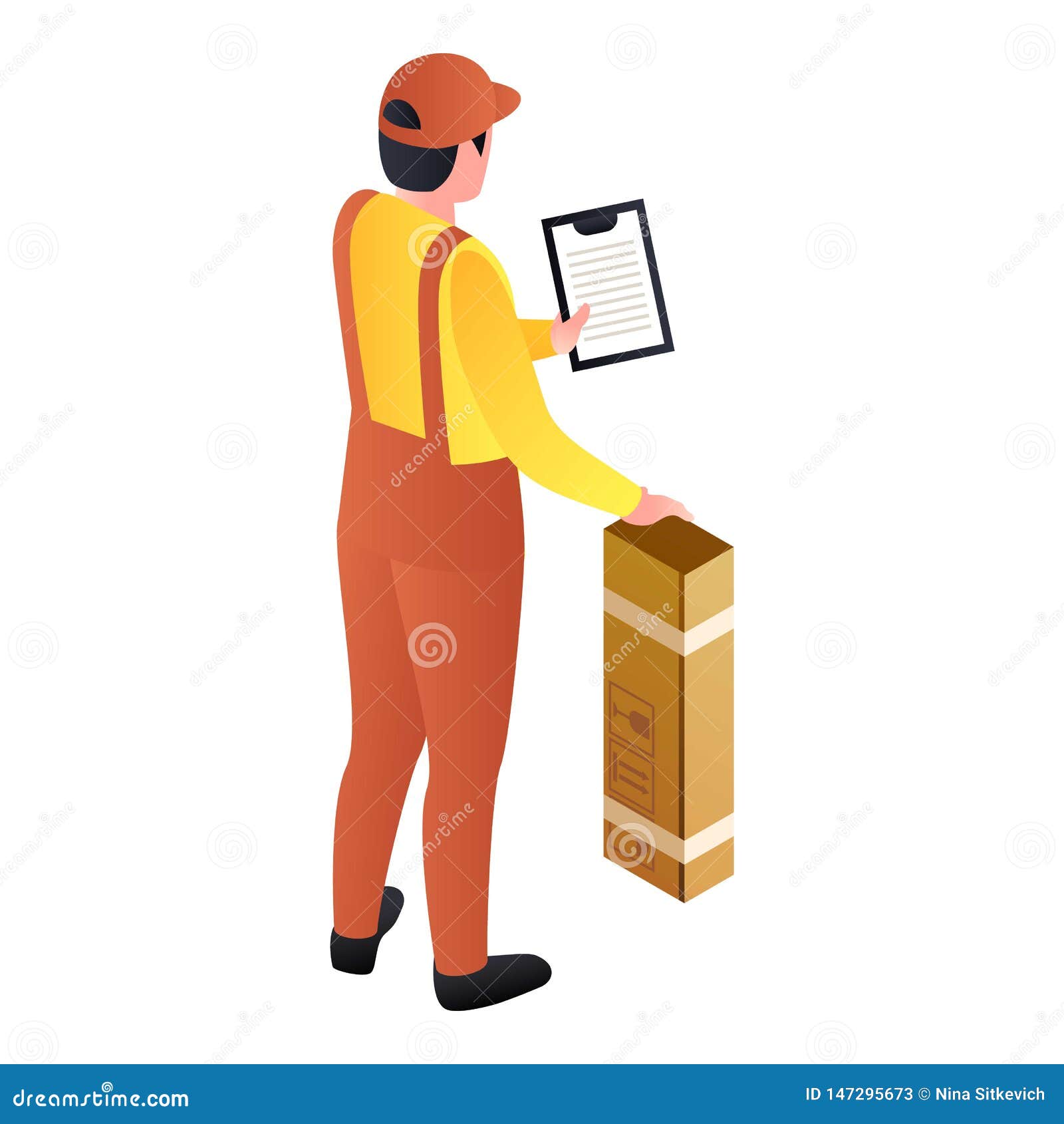 Postal Man Delivered Parcel Icon, Isometric Style Stock Vector ...