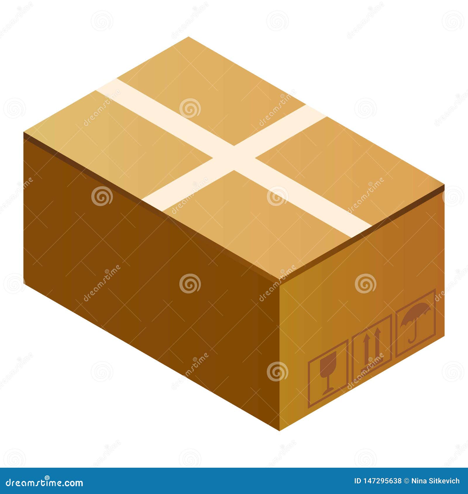 Postal Parcel Box Icon, Isometric Style Stock Vector - Illustration of ...