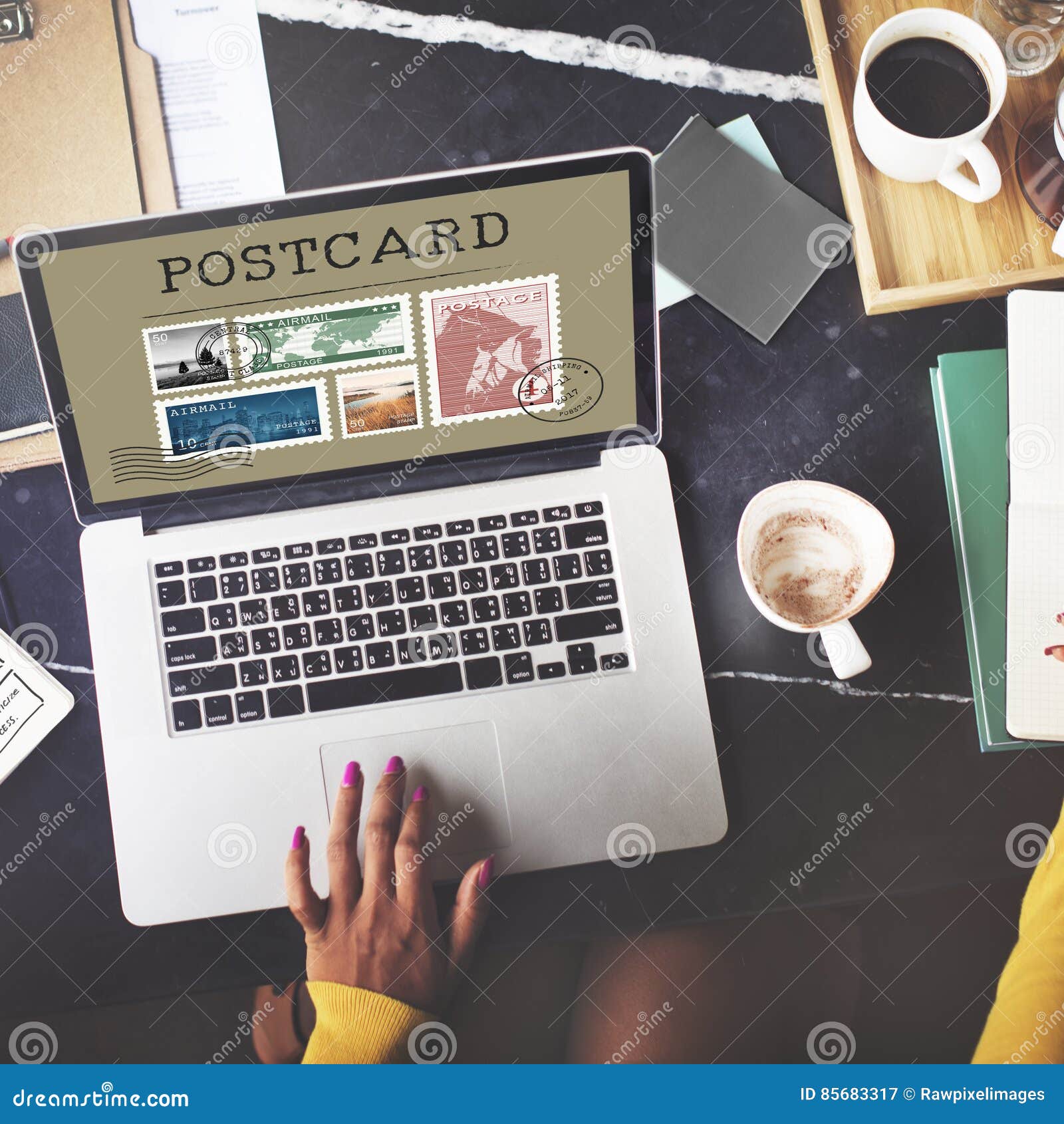 Postal Postage Mail Package Stamp Concept Stock Image - Image of ...