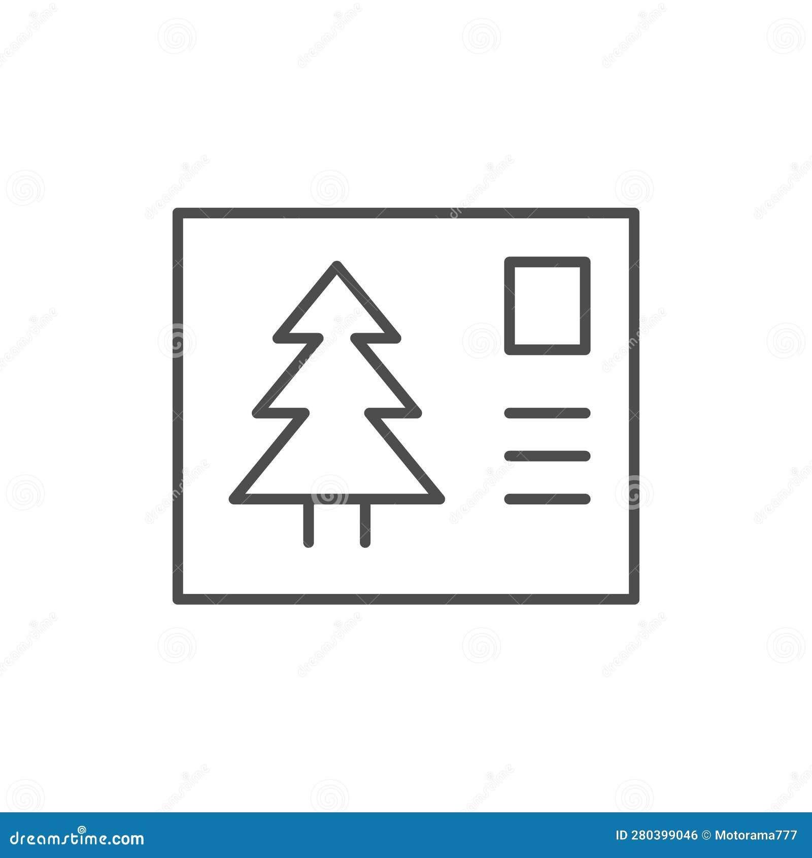 Postal Postcard Line Outline Icon Stock Vector - Illustration of ...