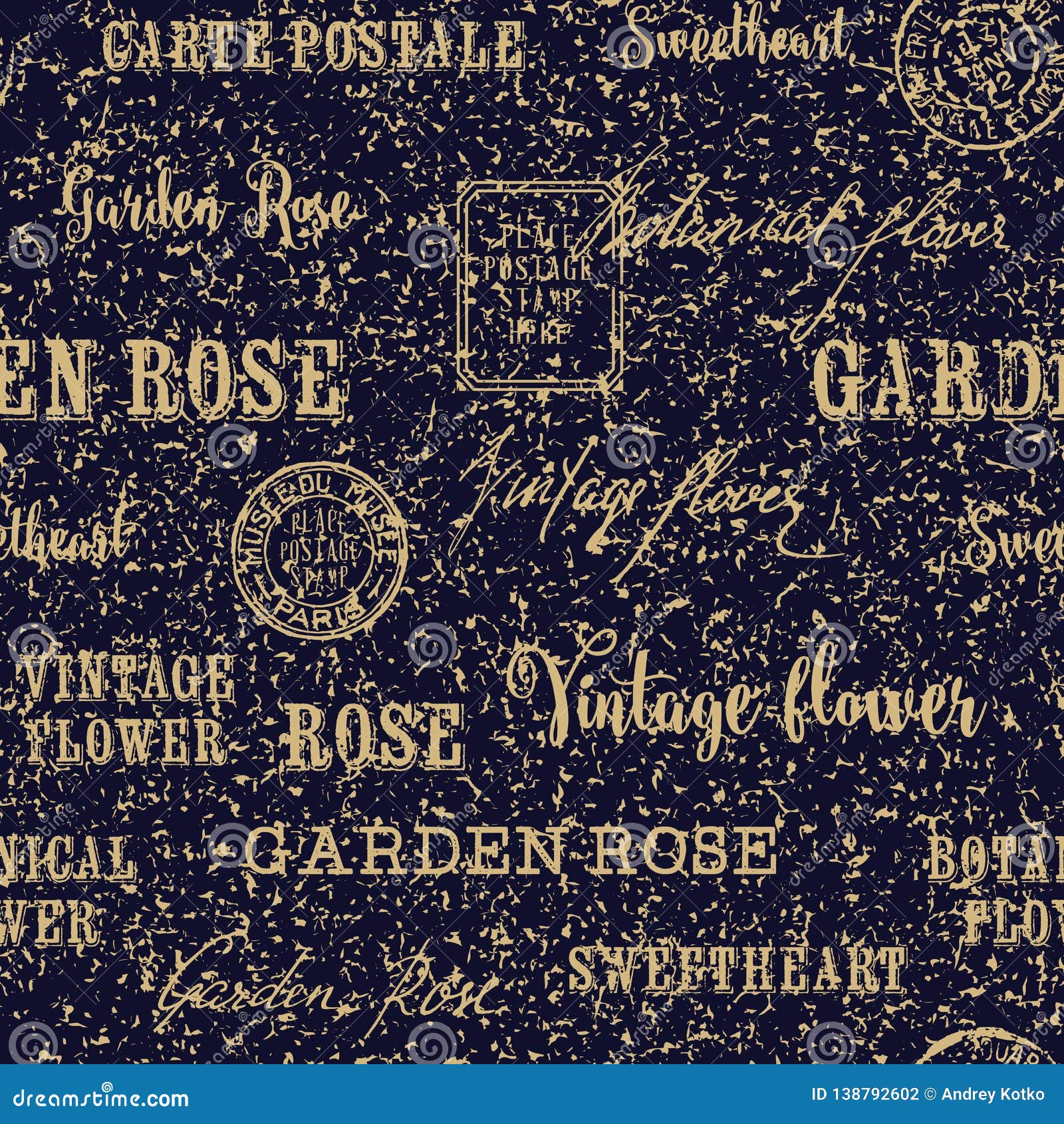 Postal Seamless Background. Stock Vector - Illustration of graphic ...