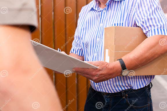 Postal Service - Delivery of a Package Stock Image - Image of parcel ...