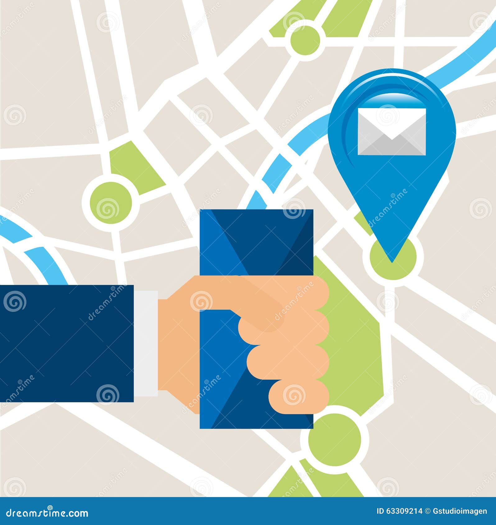 Postal service design stock vector. Illustration of envelope - 63309214