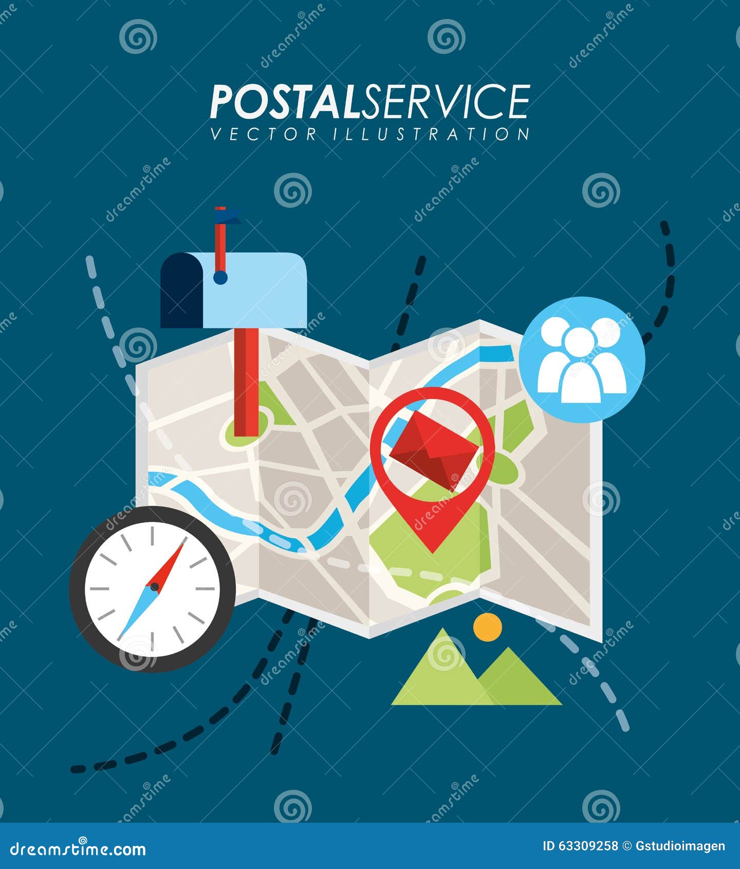 Postal service design stock vector. Illustration of postage - 63309258