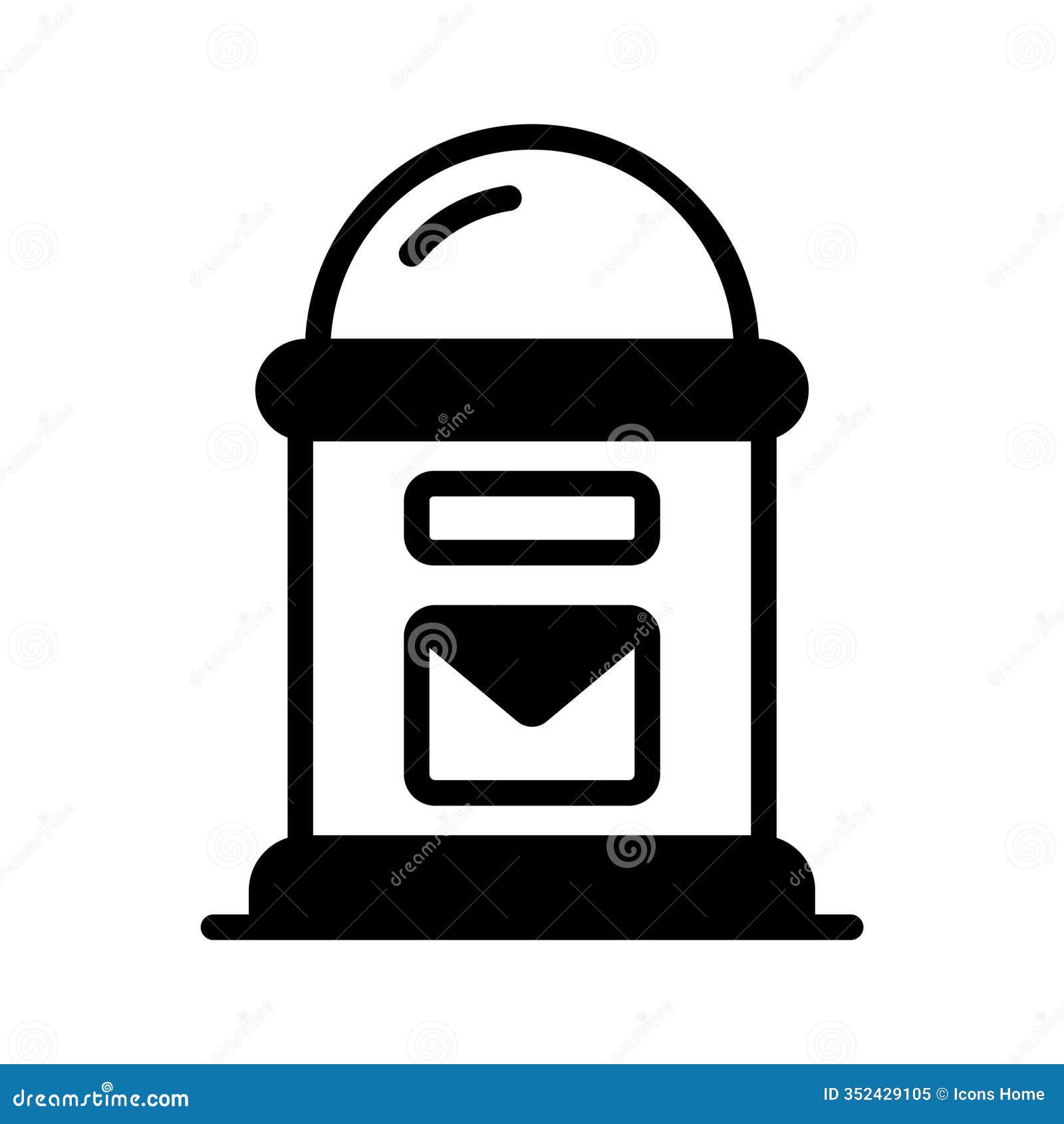 Postal Service Mailbox Icon Representing Traditional Mail Communication ...