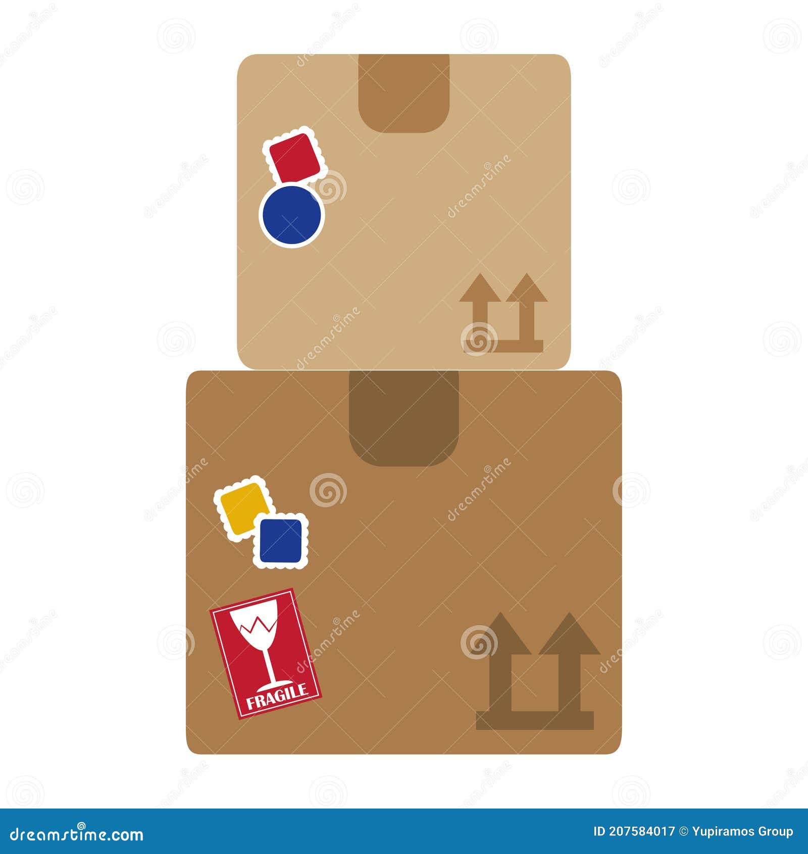 Postal Service, Stack of Cardbord Boxes Courier Delivery Stock Vector ...