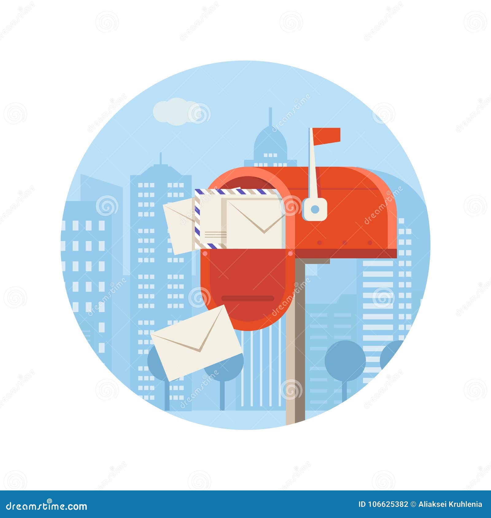 Postal Service Vector Icon with Letterbox Stock Vector - Illustration ...