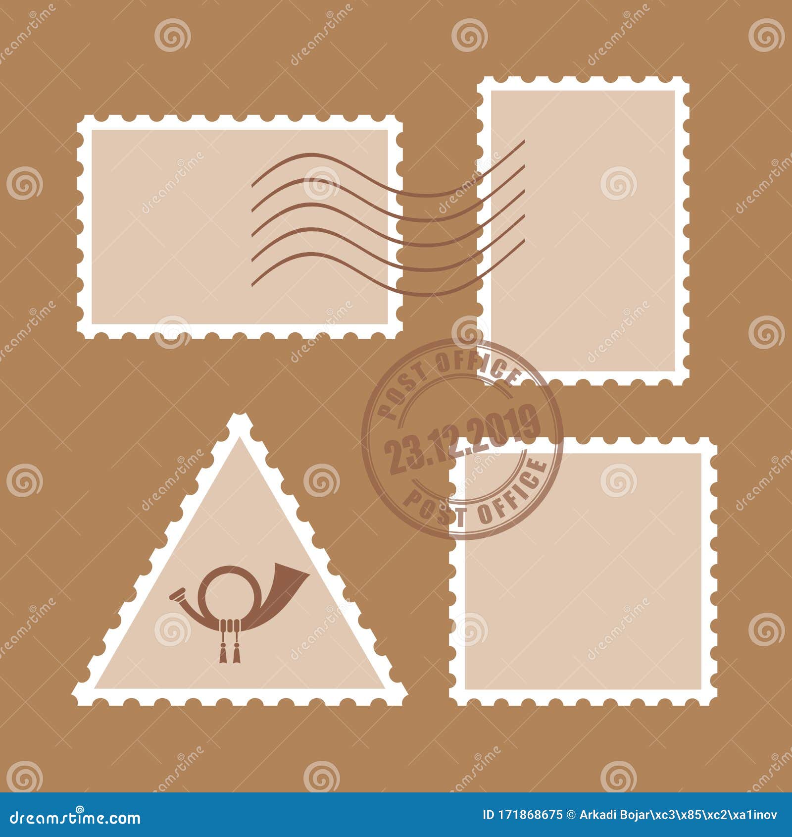 Postal stamp vector icon stock vector. Illustration of card - 171868675