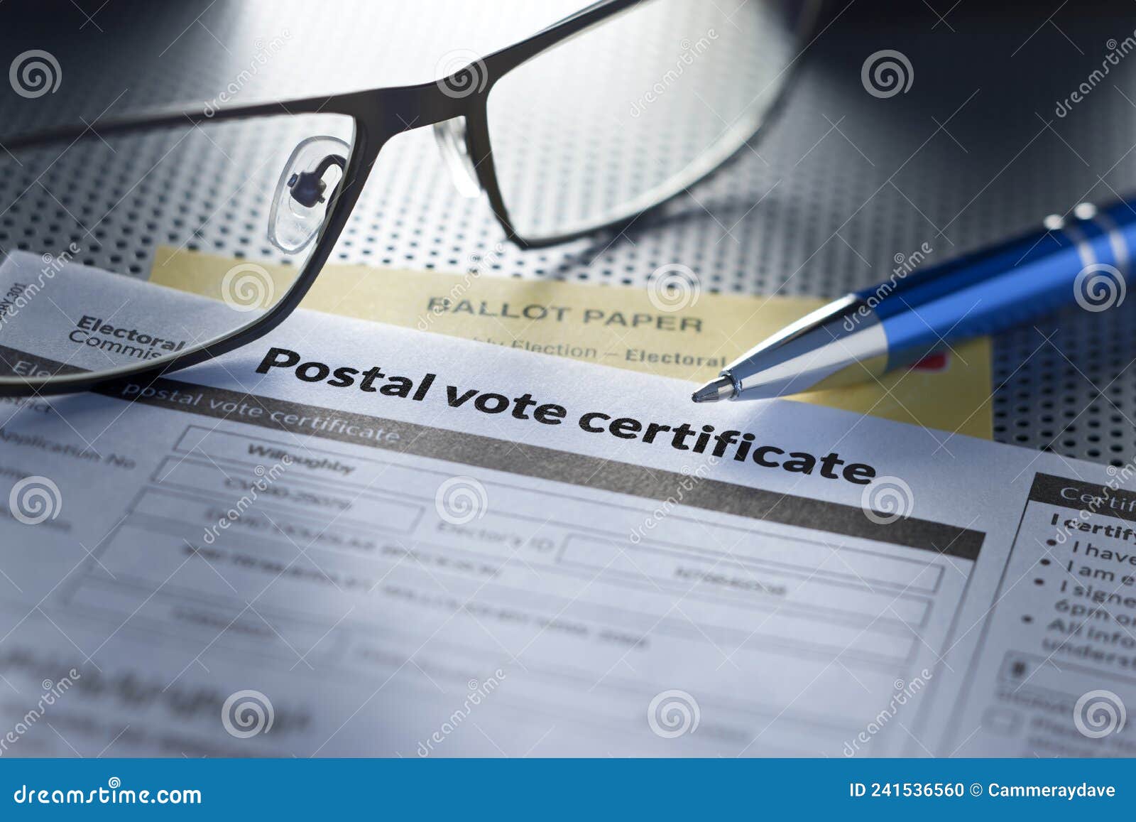 Absentee Postal Vote Voting Mail Form Stock Photo - Image of appoint ...