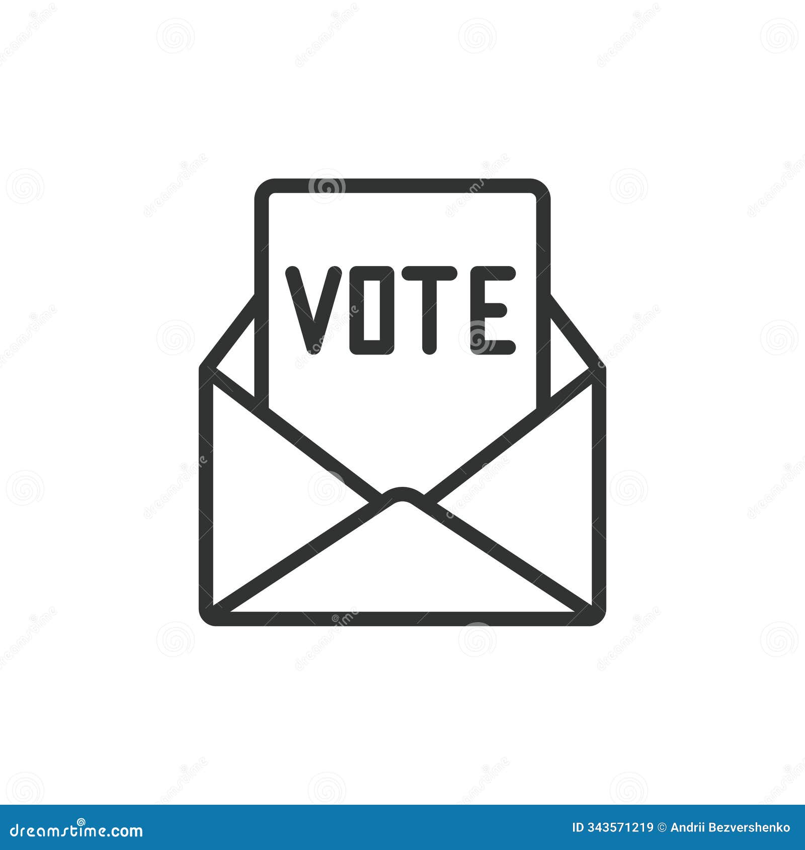Mail-in Ballot Envelope With Voted Text On Blue Ocean Background ...