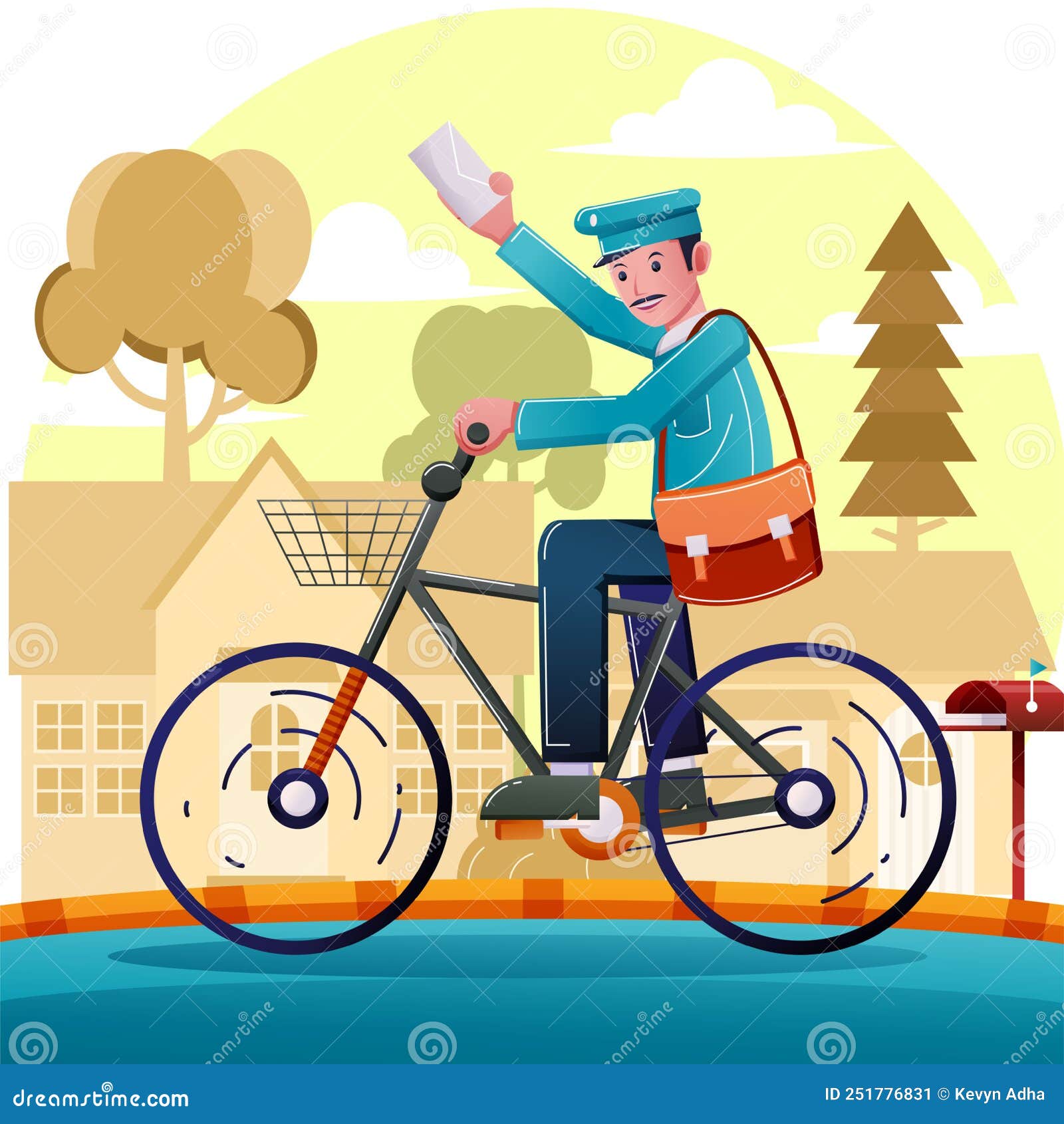 Postbode Die Letters En Vectorillustrator Afgeeft Vector Illustratie ...