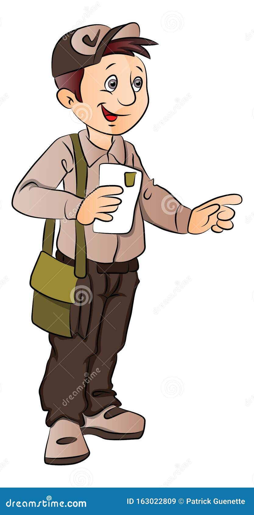 Postbote oder Postbote vektor abbildung. Illustration von darstellung ...