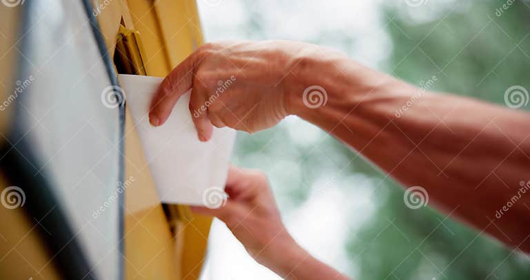 Postbox Envelope Mail Delivery. Inserting Letter Stock Image - Image of document, packages ...