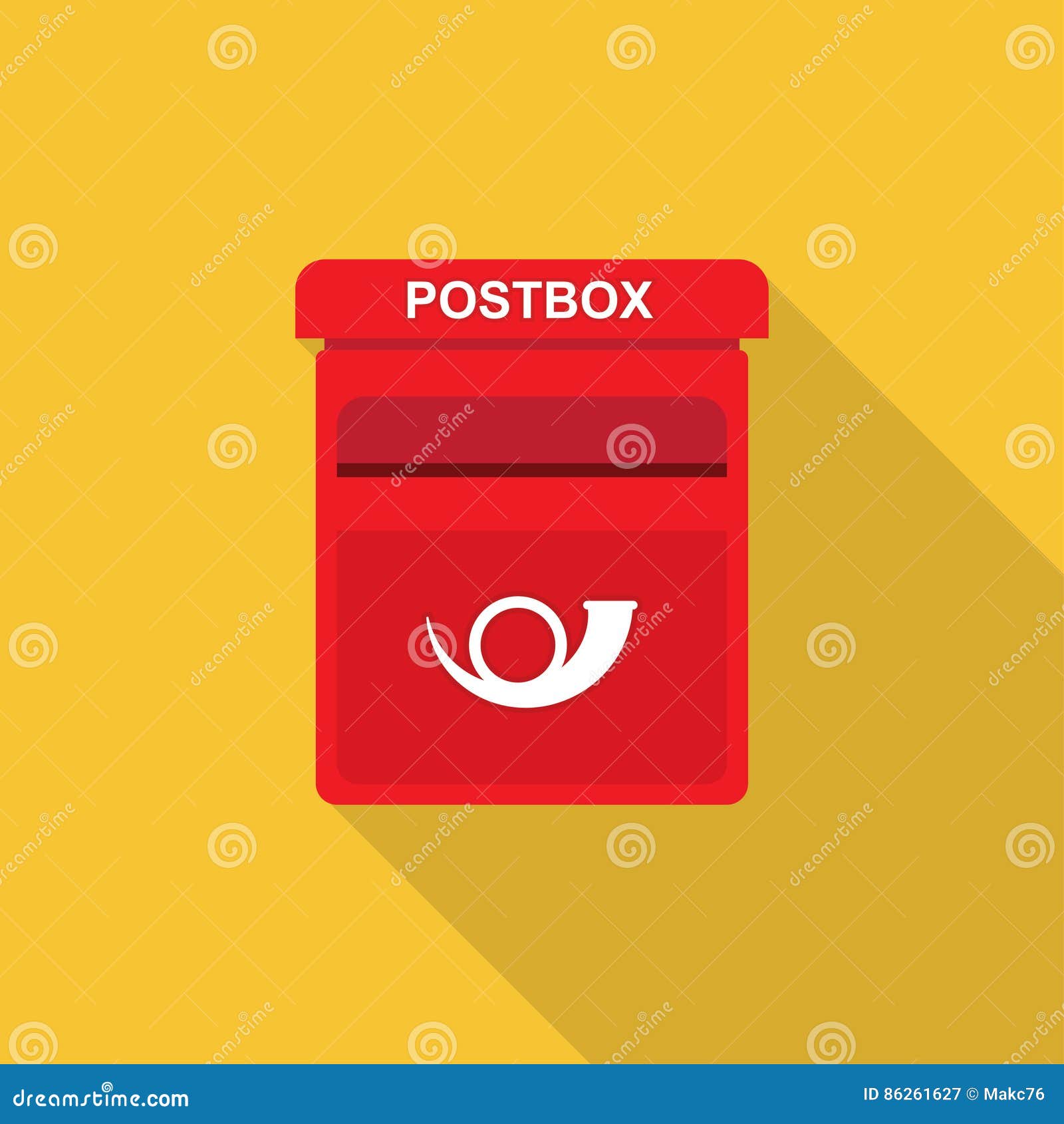 Postbox Flat design. stock vector. Illustration of correspondence ...
