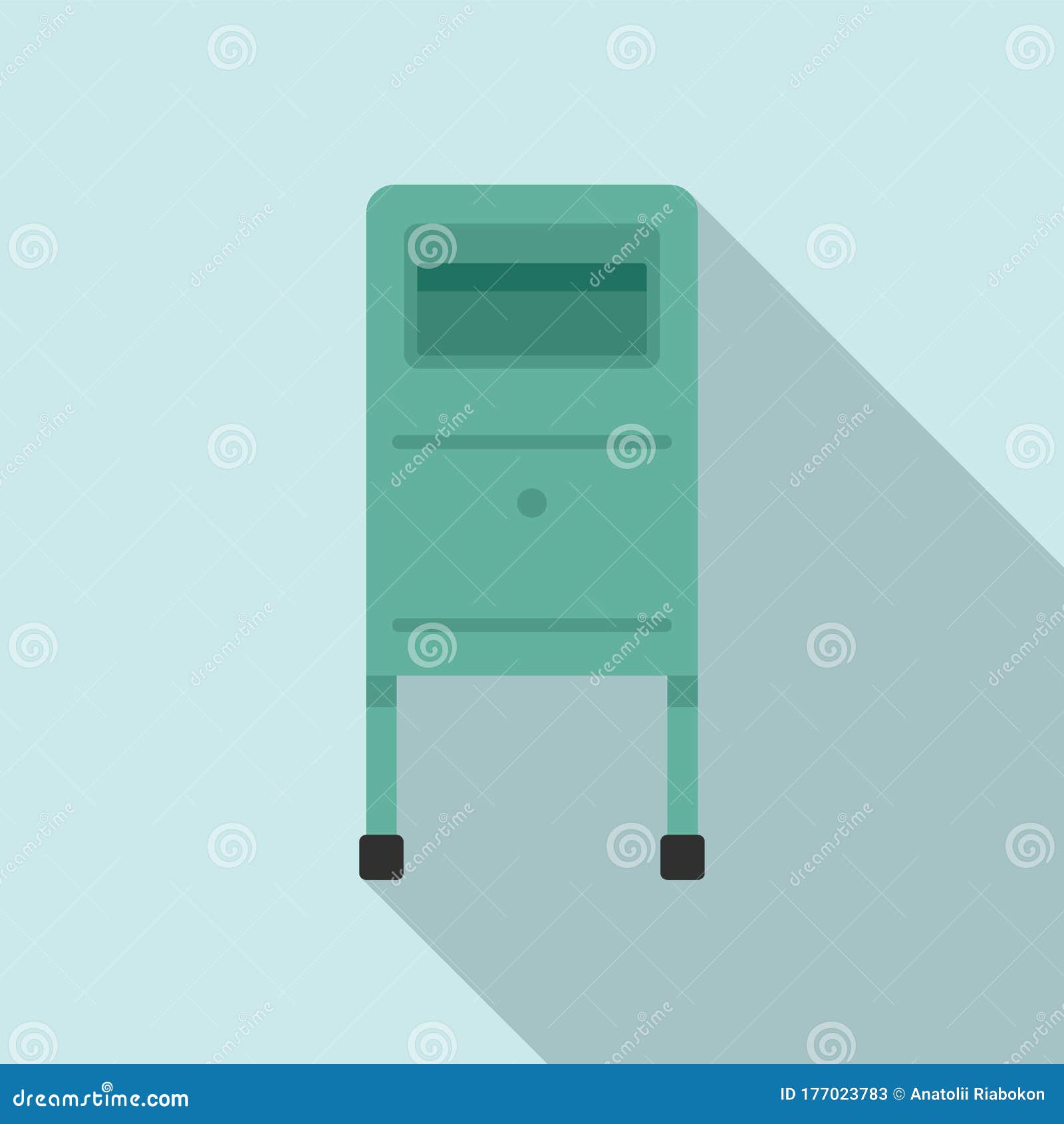 Postbox icon, flat style stock vector. Illustration of design - 177023783