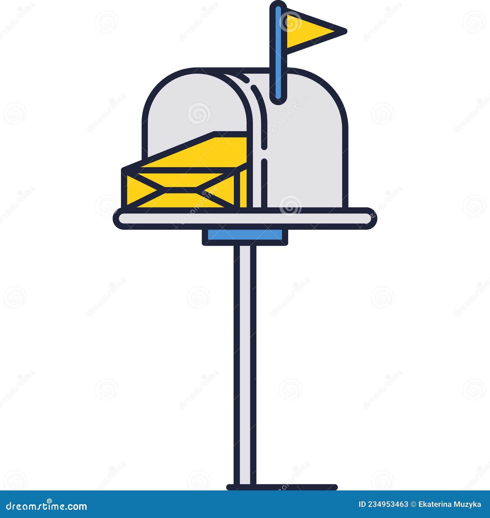 Postbox Icon Mailbox Vector Letterbox Flat Design Stock Vector ...