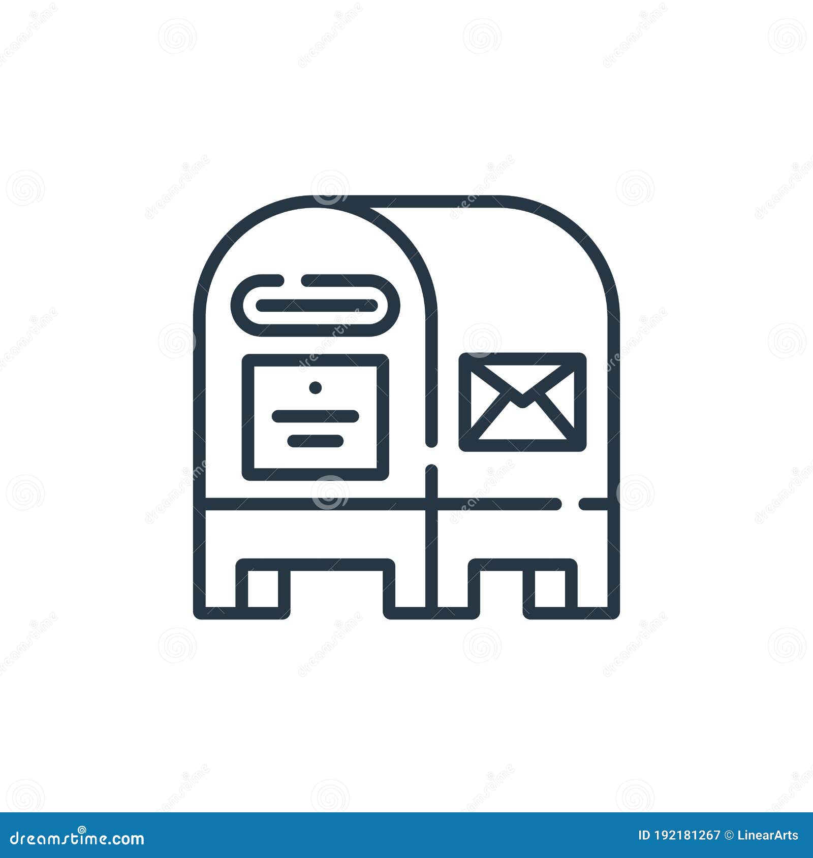 Postbox Icon Vector from Public Services Concept. Thin Line ...