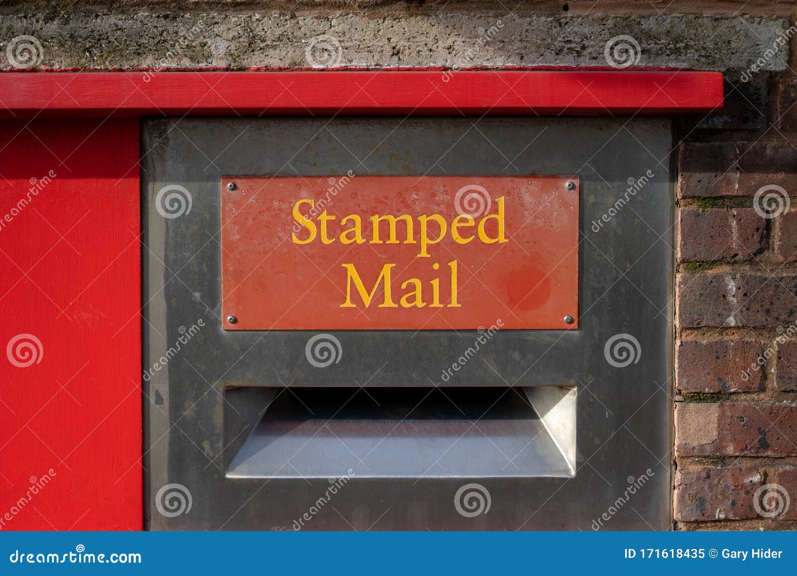 A Postbox with the Words Stamped Mail Above it Stock Image - Image of ...