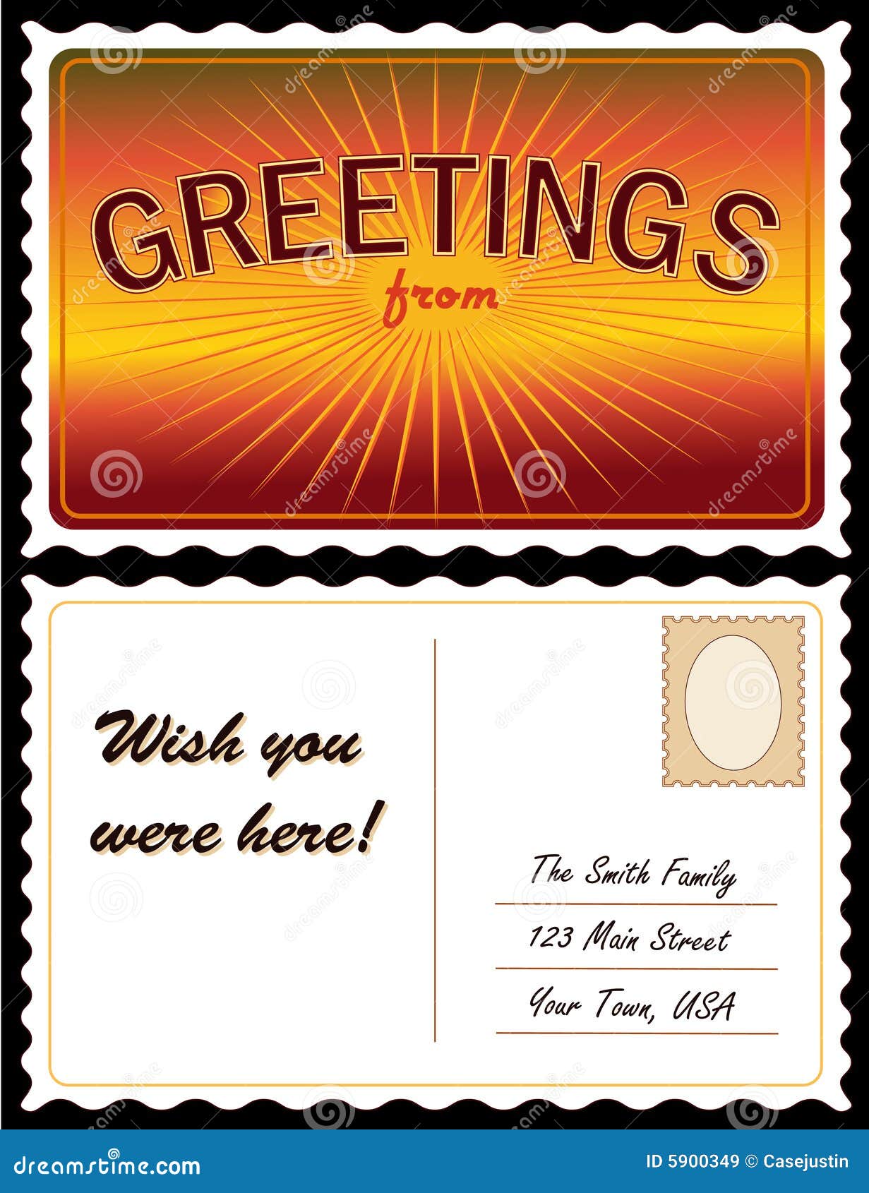 Postcard, Add location stock vector. Illustration of custom - 5900349